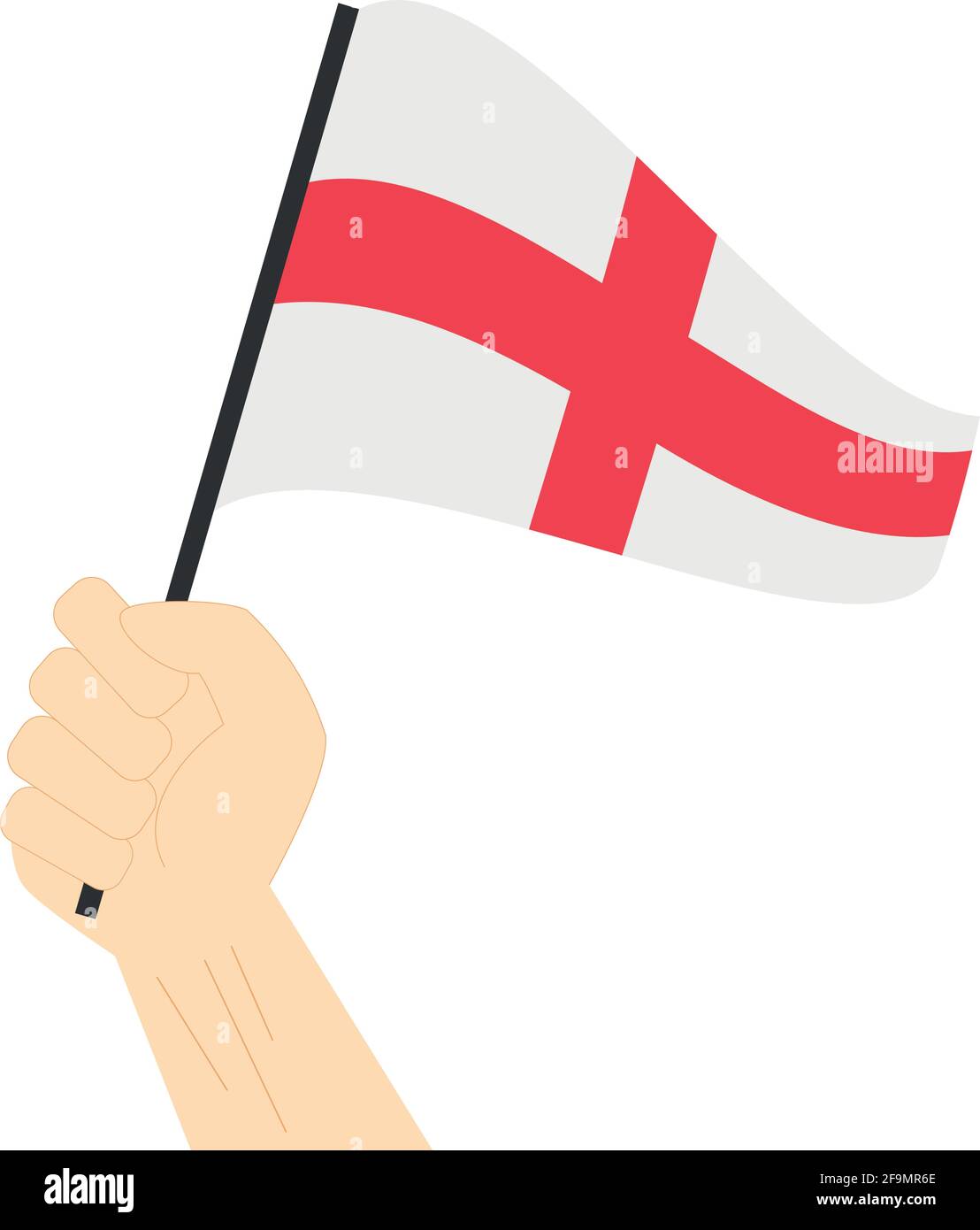 Hand holding and rising the maritime flag to represent the number Eight ...