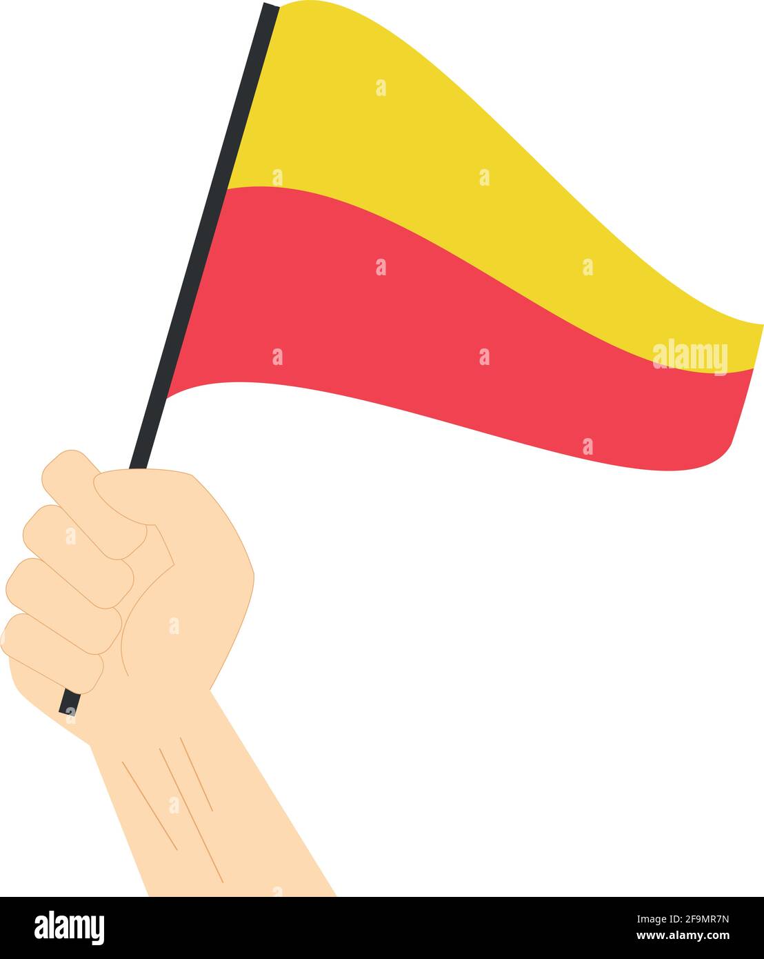 Hand holding and rising the maritime flag to represent the number Seven ...