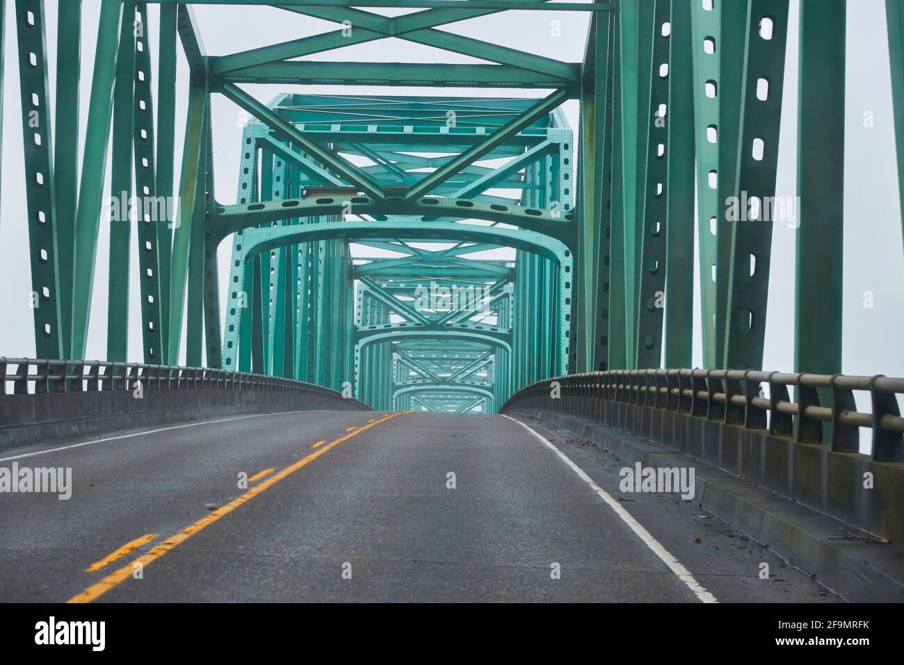 Crossing Columbia River over Astoria Megler Bridge Oregon Stock Photo ...