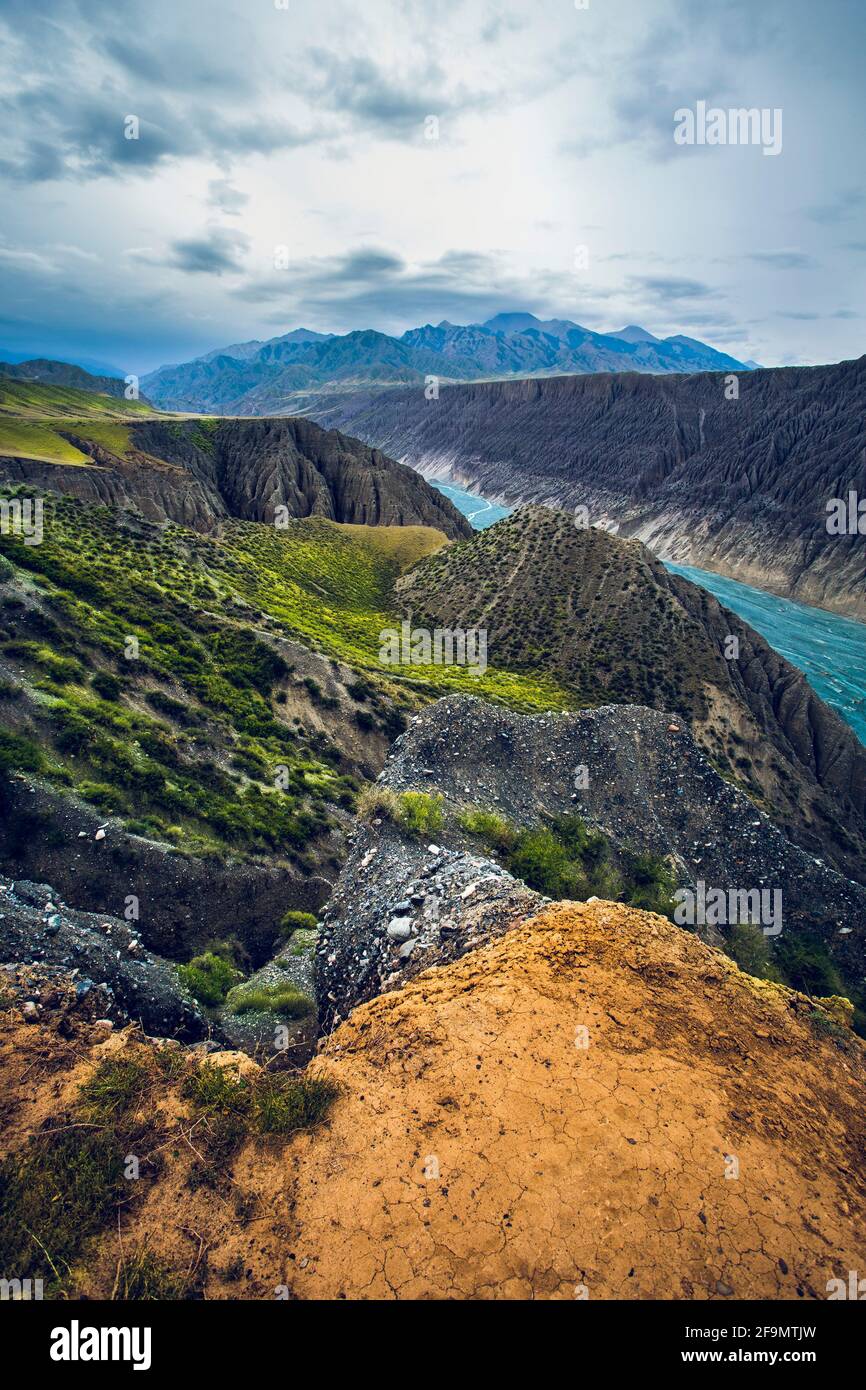 River in valley Stock Photo - Alamy