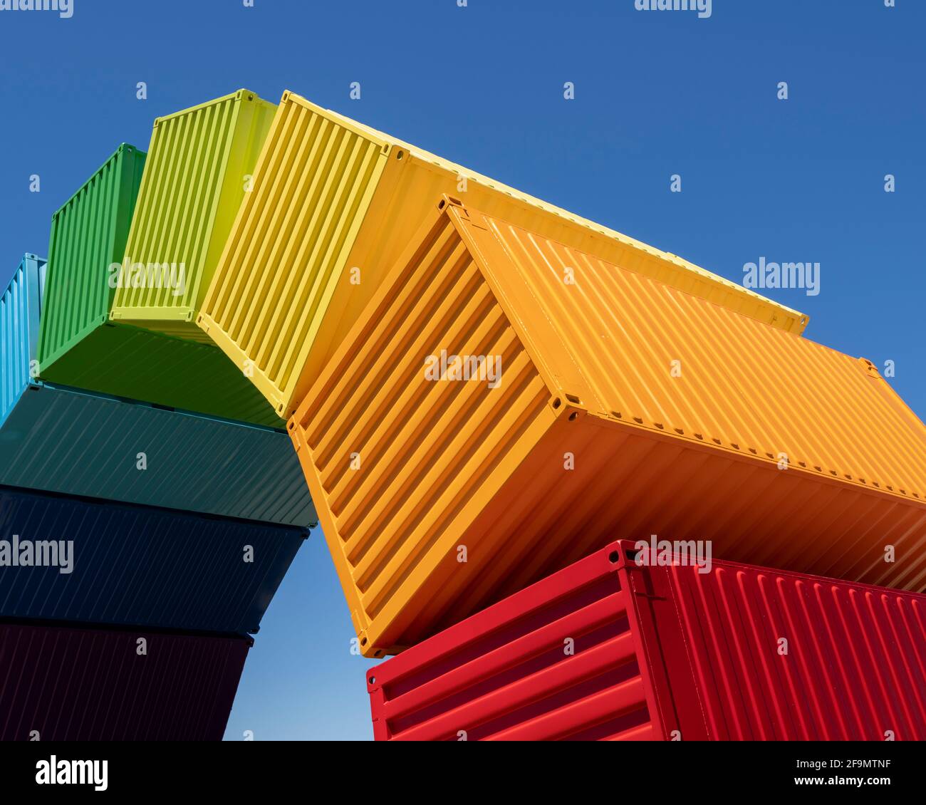 Shipping containers painted and arranged like a rainbow in Fremantle ...