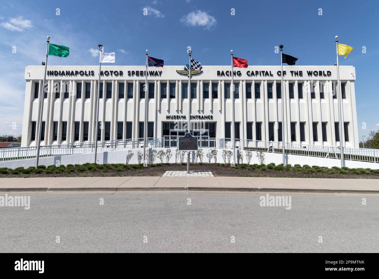 Indianapolis - Circa April 2021: Indianapolis Motor Speedway Hall of Fame Building and museum ...