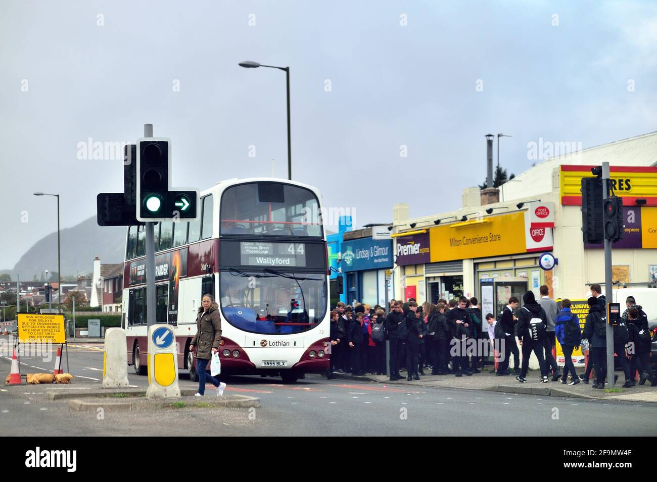 Edinburgh, Scotland, United Kingdom. Double-decker buses provide a ...
