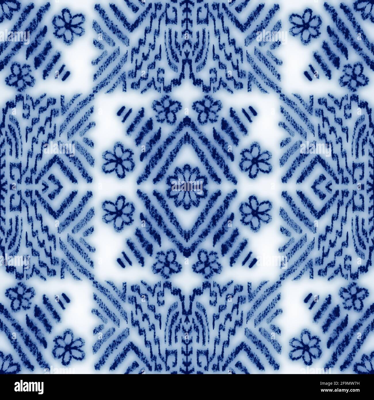 Seamless classic blue and white ceramic design Stock Photo - Alamy