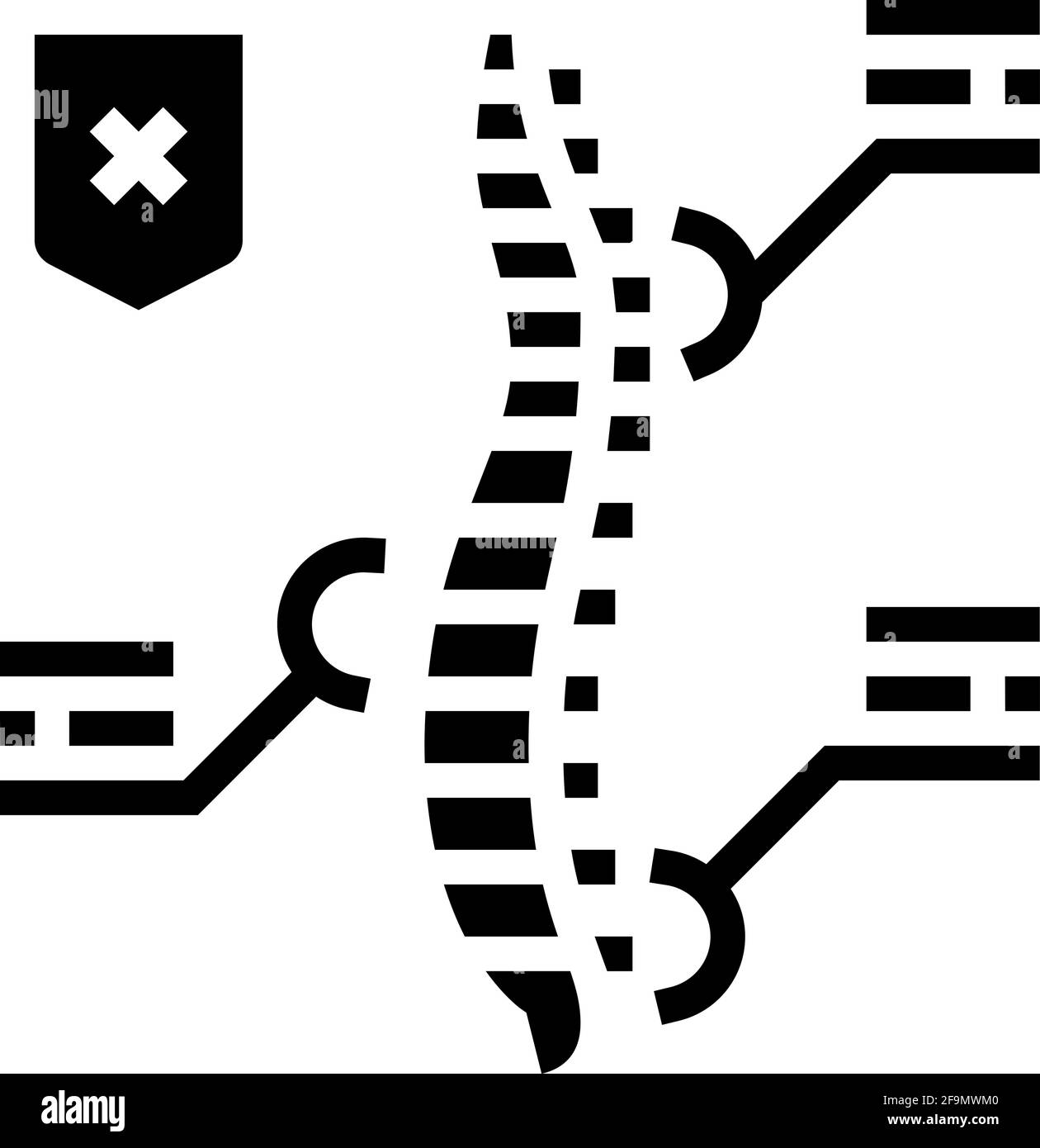 symptoms scoliosis glyph icon vector illustration Stock Vector Image ...