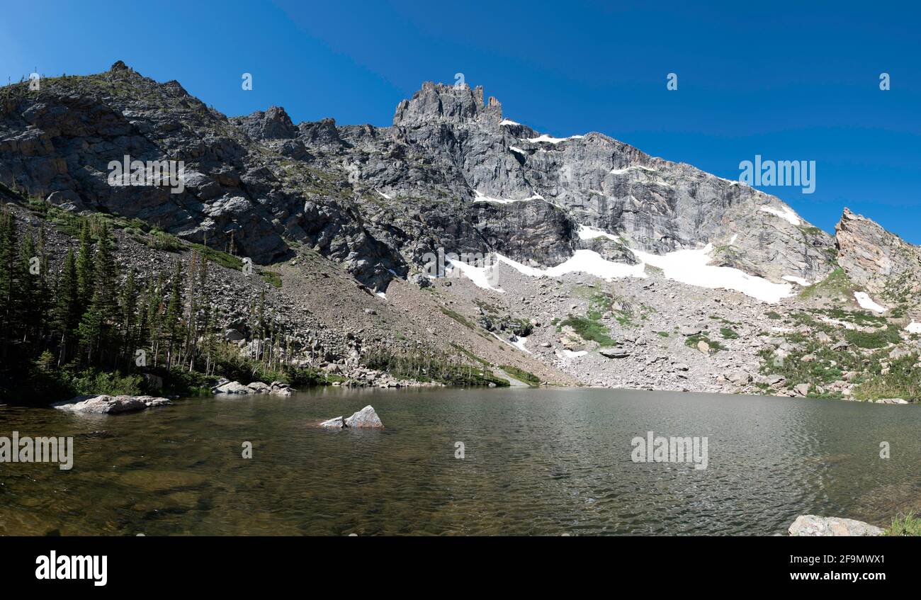 Loomis Lake in Rocky Mountain National Park, Colorado, USA Stock Photo ...