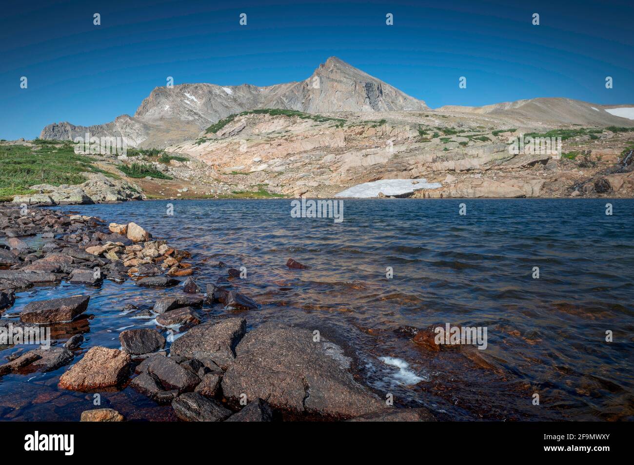 Views from the north shore of lion lake #2 and Mount Alice Stock Photo ...