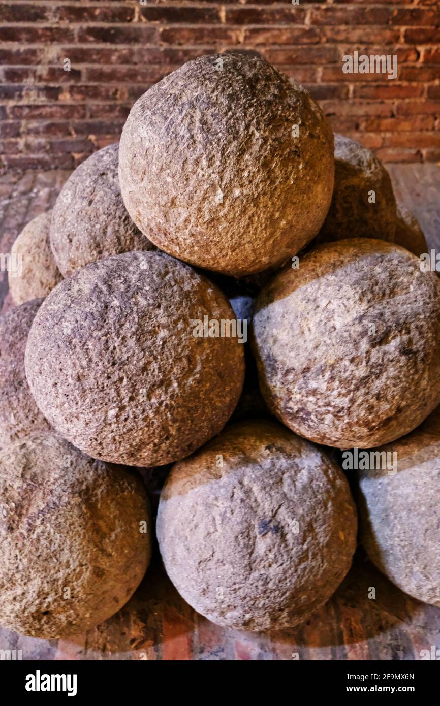 Cannonballs in the Castle Estense in Ferrara Italy Stock Photo - Alamy