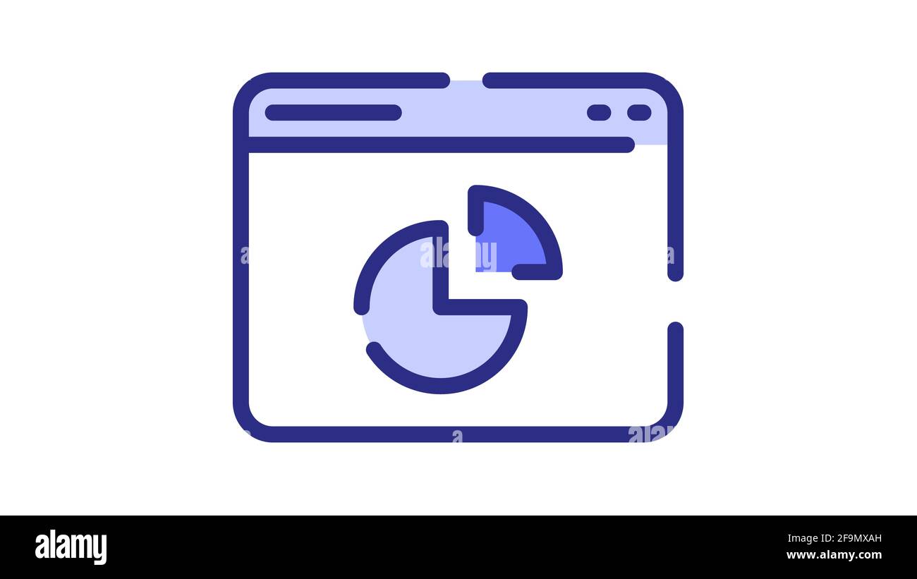 chart website analytic dashboard single isolated icon with dash or dashed line style vector ...