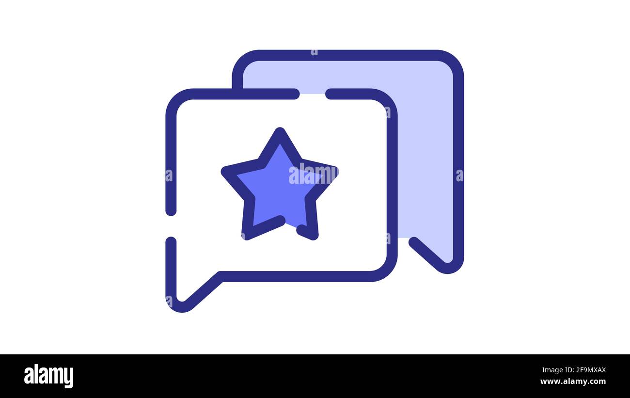 star rating review comment single isolated icon with dash or dashed line style vector design ...
