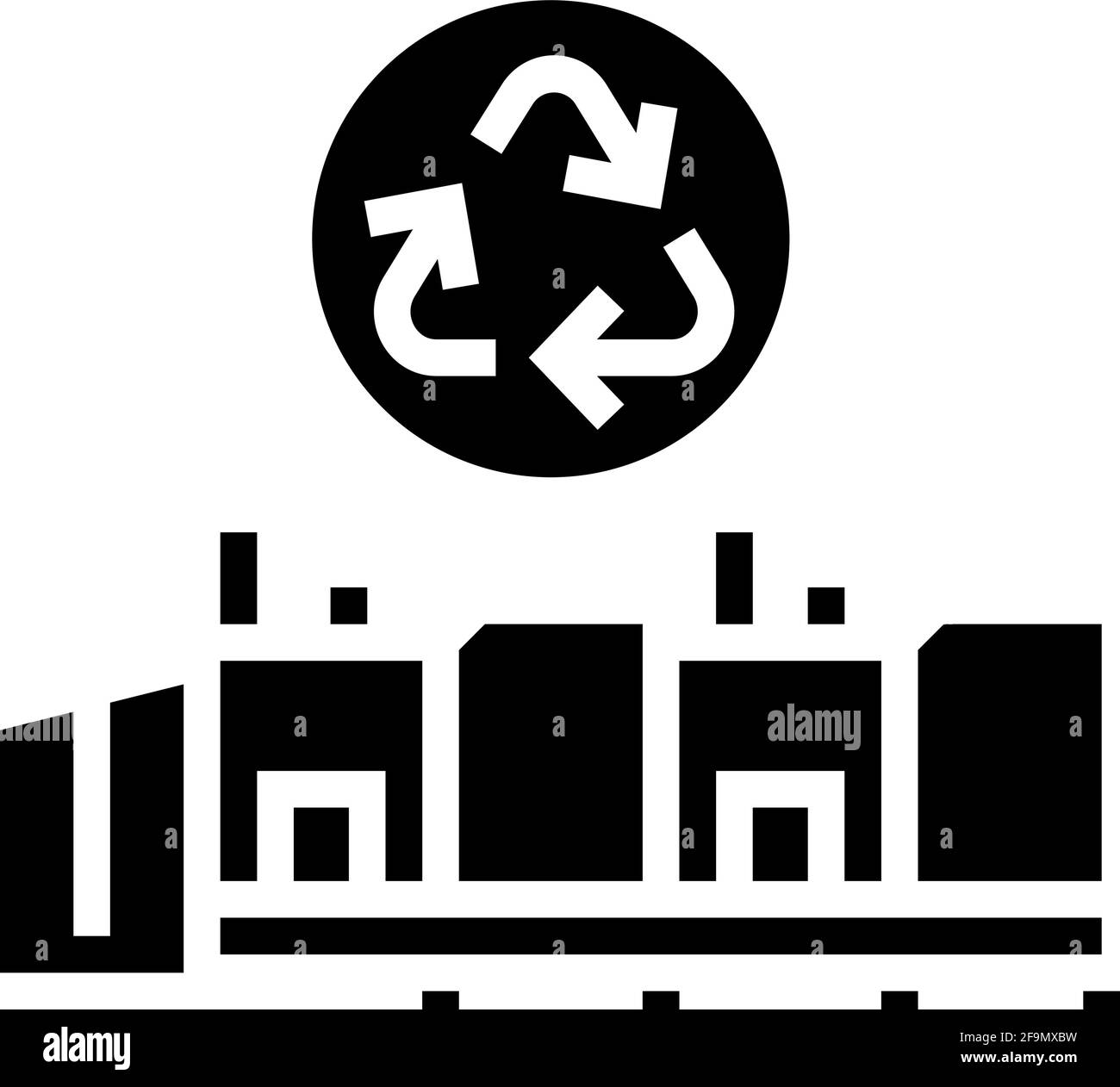 recycling textile machine glyph icon vector illustration Stock Vector ...
