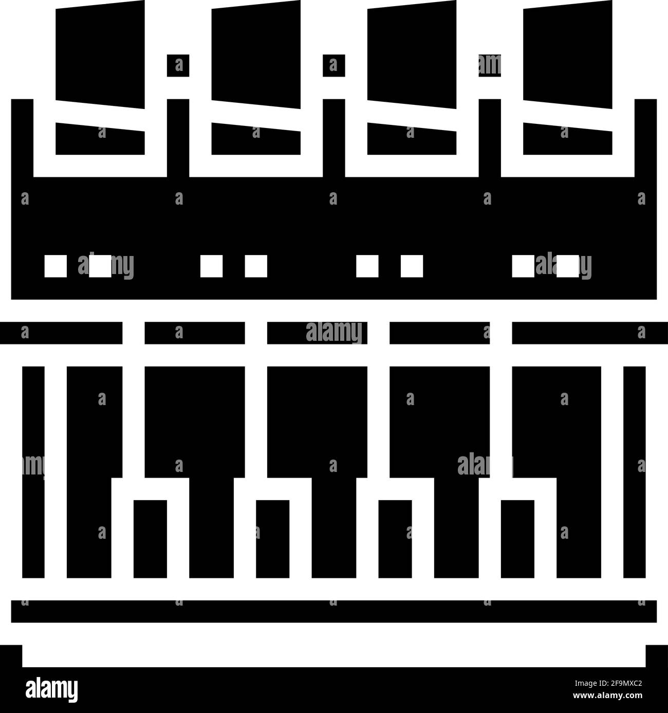 industrial embroidery machine glyph icon vector illustration Stock ...