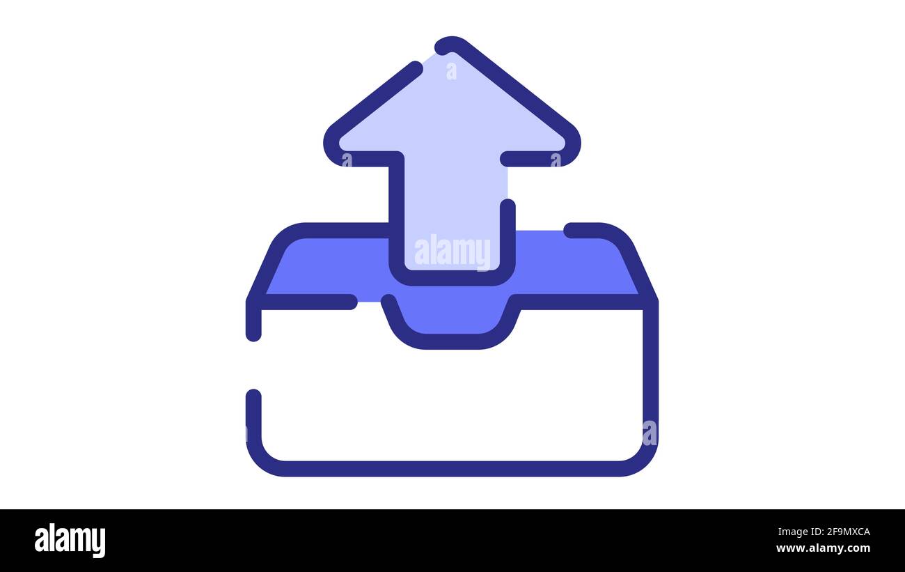 upload arrow up uploading single isolated icon with dash or dashed line style vector design ...