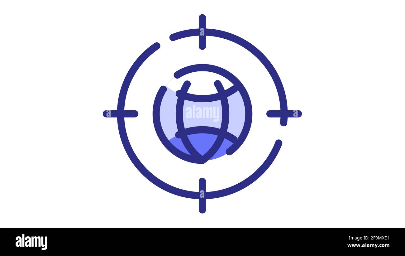 target internet seo goal single isolated icon with dash or dashed line style vector design ...