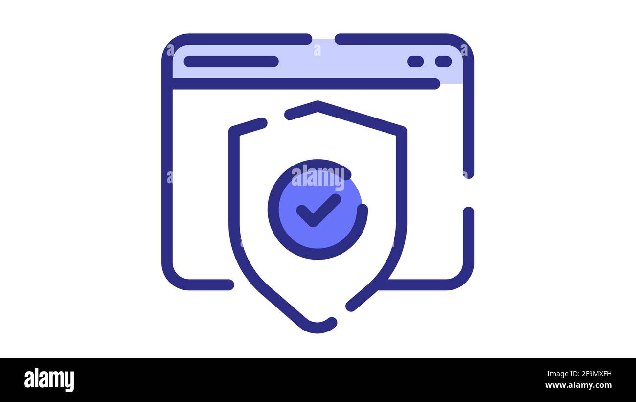 security vpn safe protection single isolated icon with dash or dashed line style vector design ...
