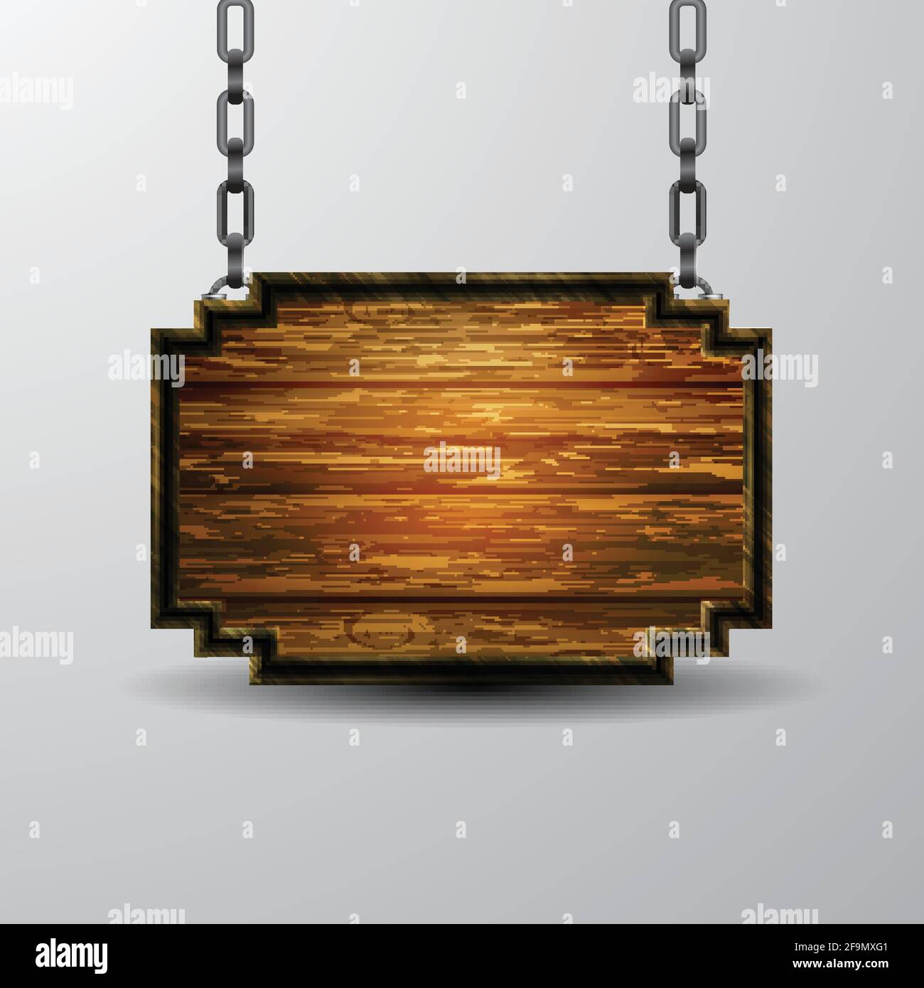 Vector realistic illustration of wooden signboard Stock Vector Image ...