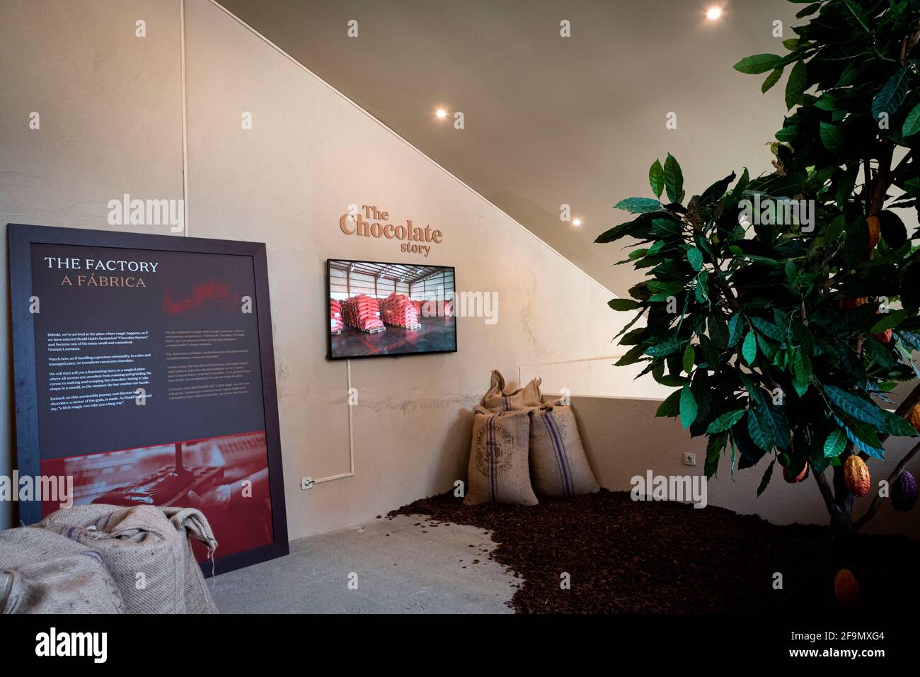 The rooftop has chocolate factory room, explaining the process of ...