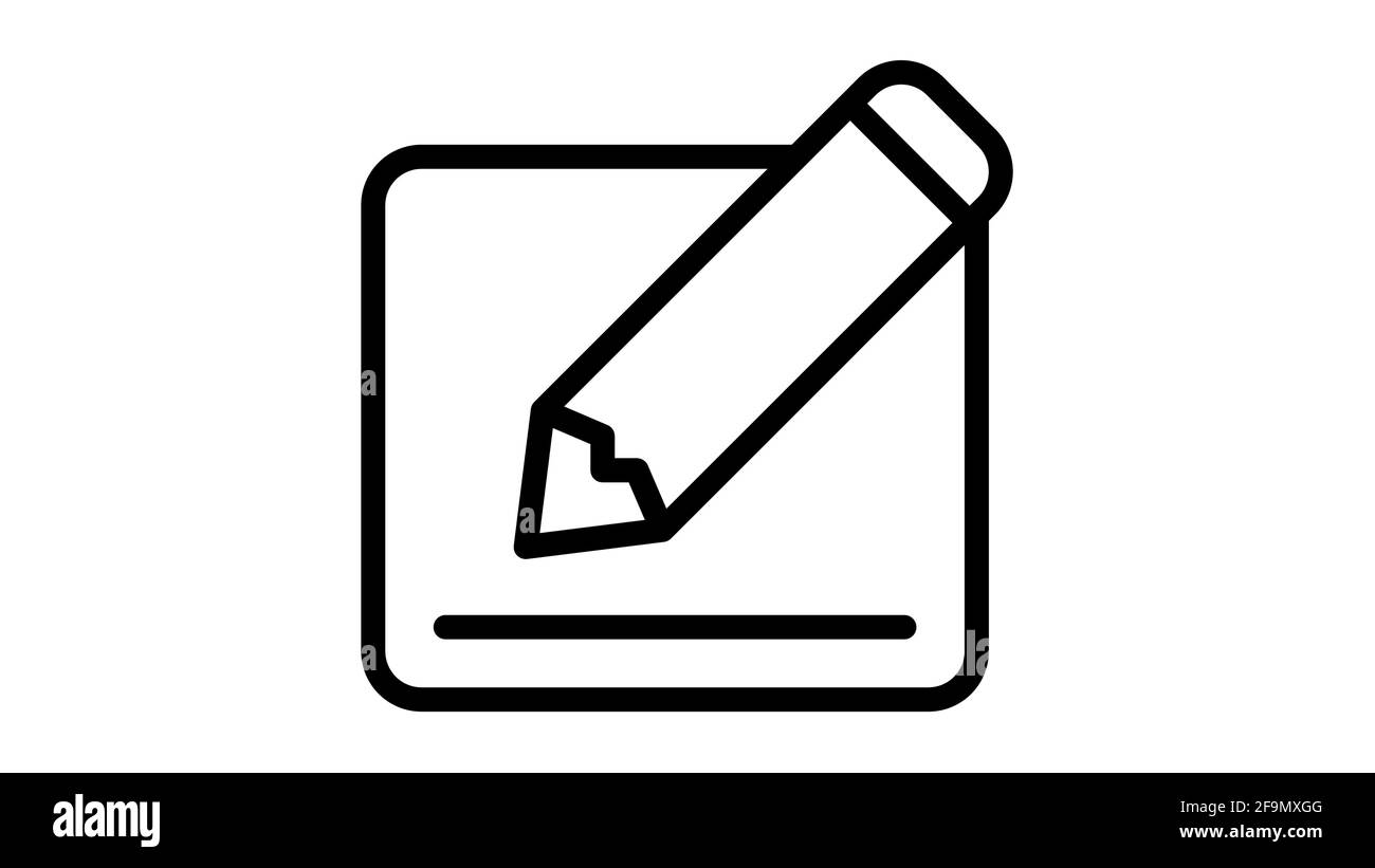 write pen form field single isolated icon with outline style vector ...