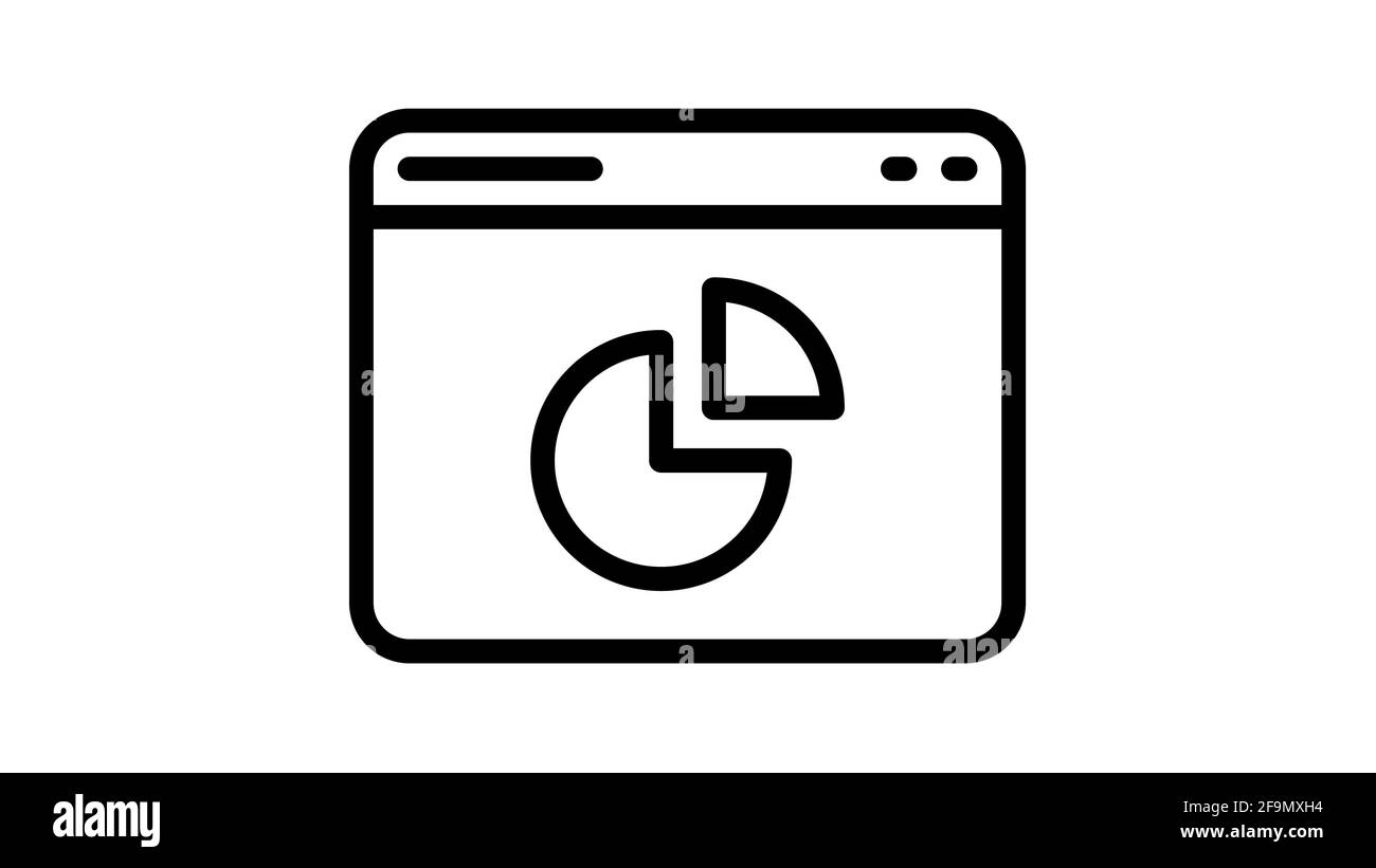 chart website analytic dashboard single isolated icon with outline ...