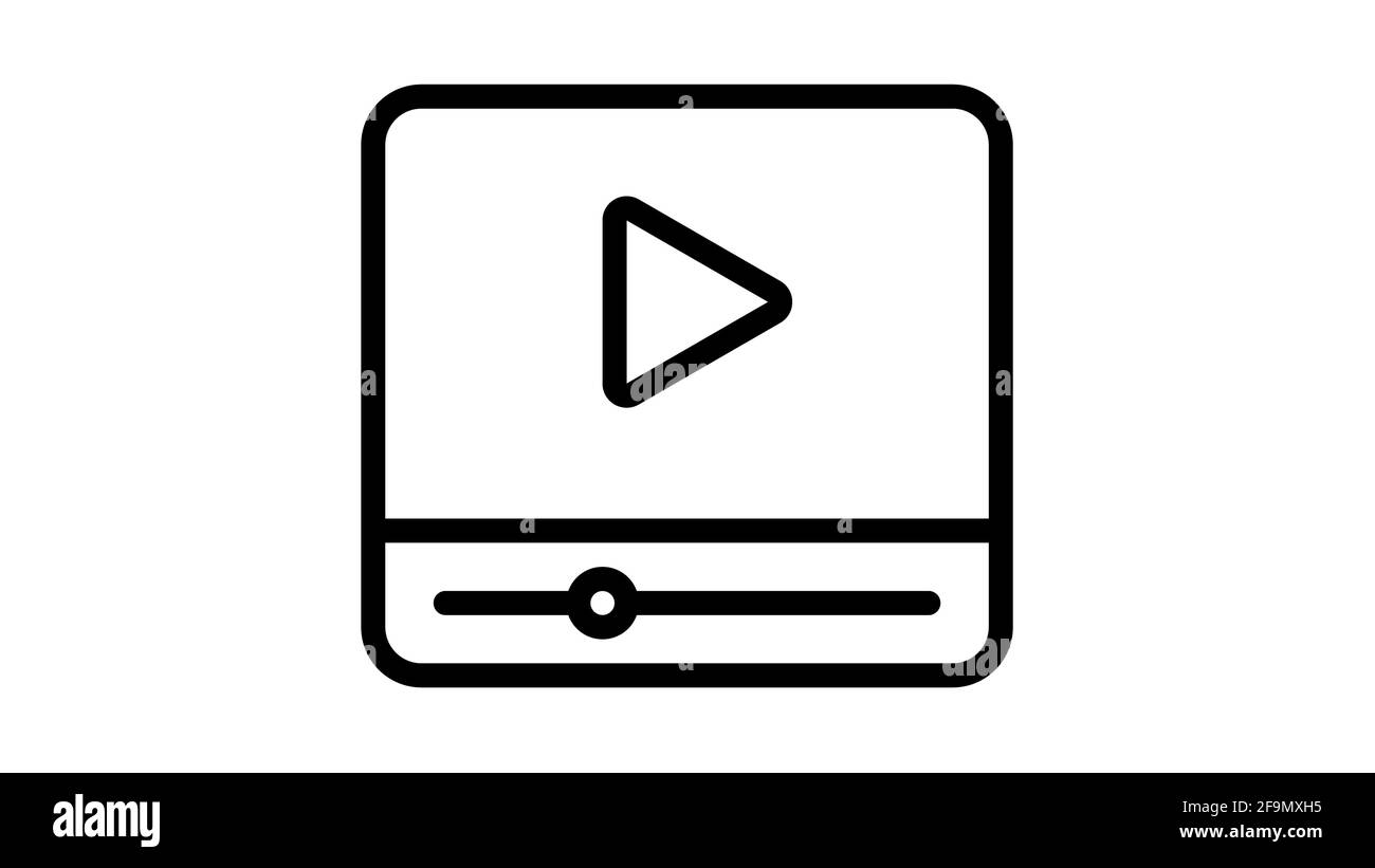 video multimedia streaming movie single isolated icon with outline ...