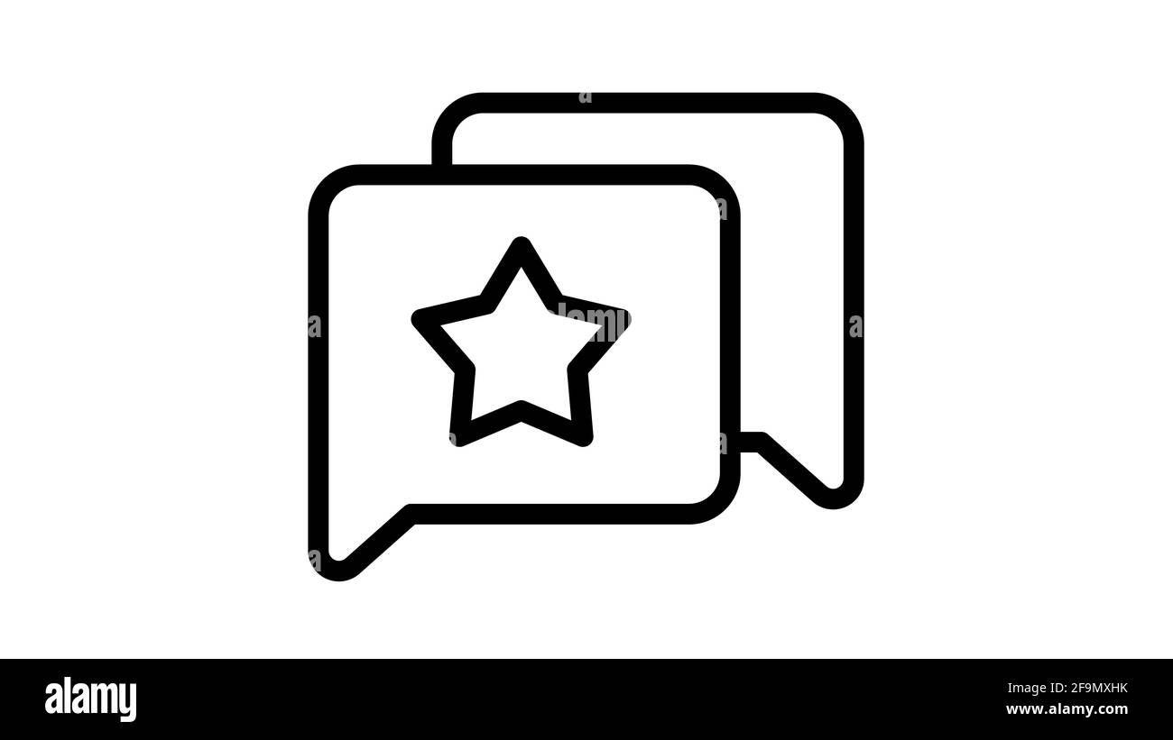 star rating review comment single isolated icon with outline style ...