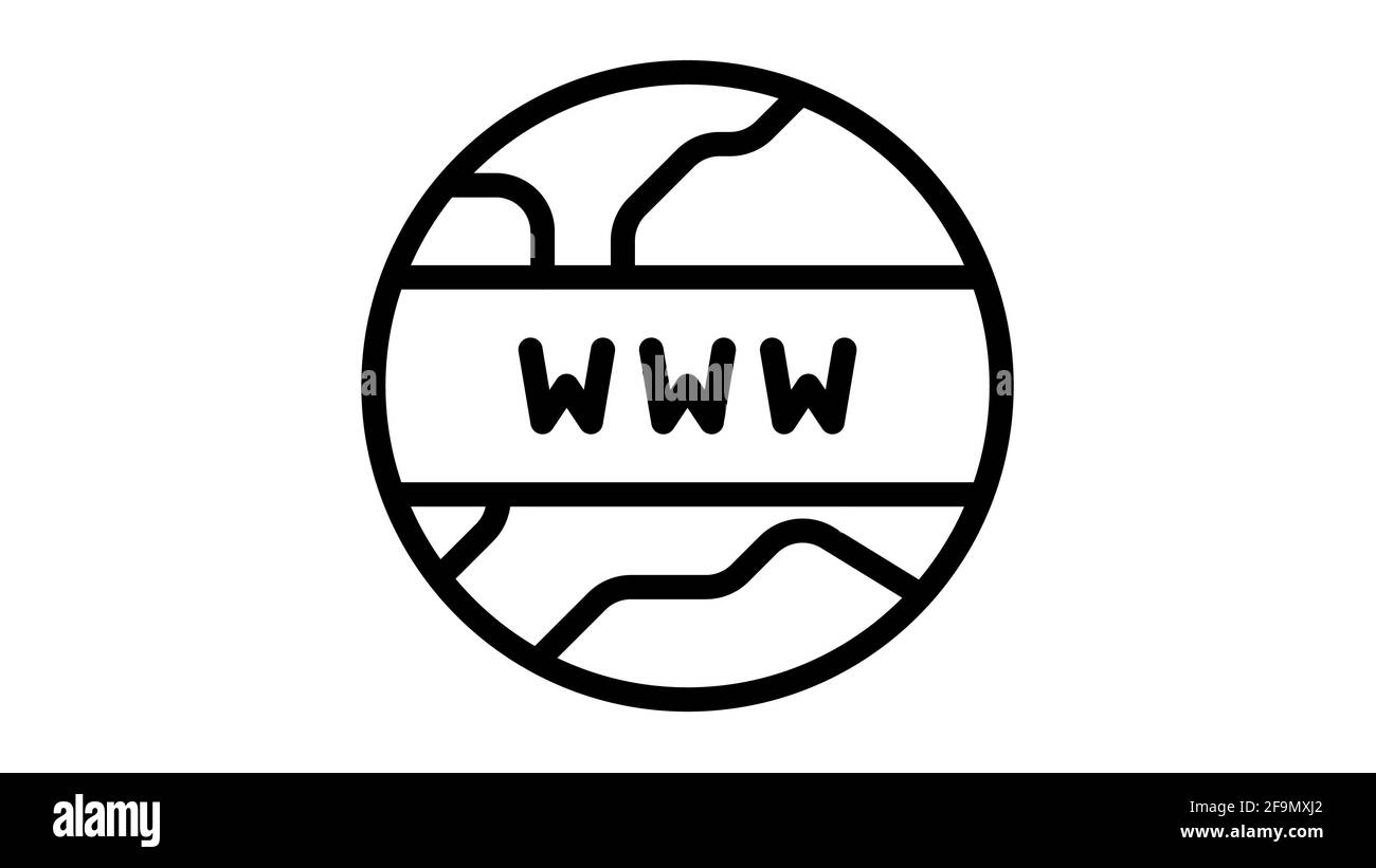 word wide web internet seo single isolated icon with outline style ...