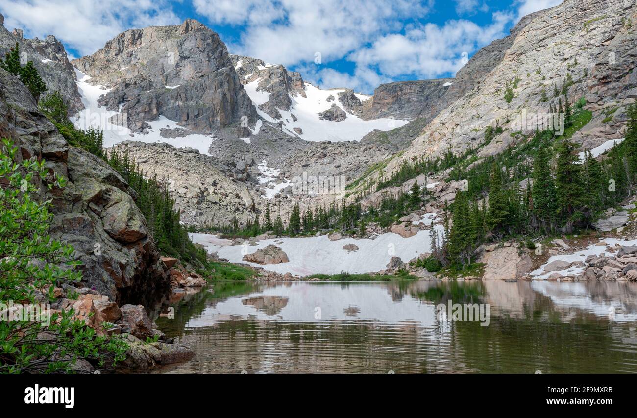 Tourmaline lake, a less traveled high elevation alpine lake in Rocky ...