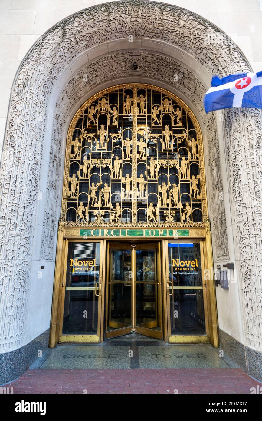 The Indianapolis flag flies at the entrance to Novel Coworking in ...