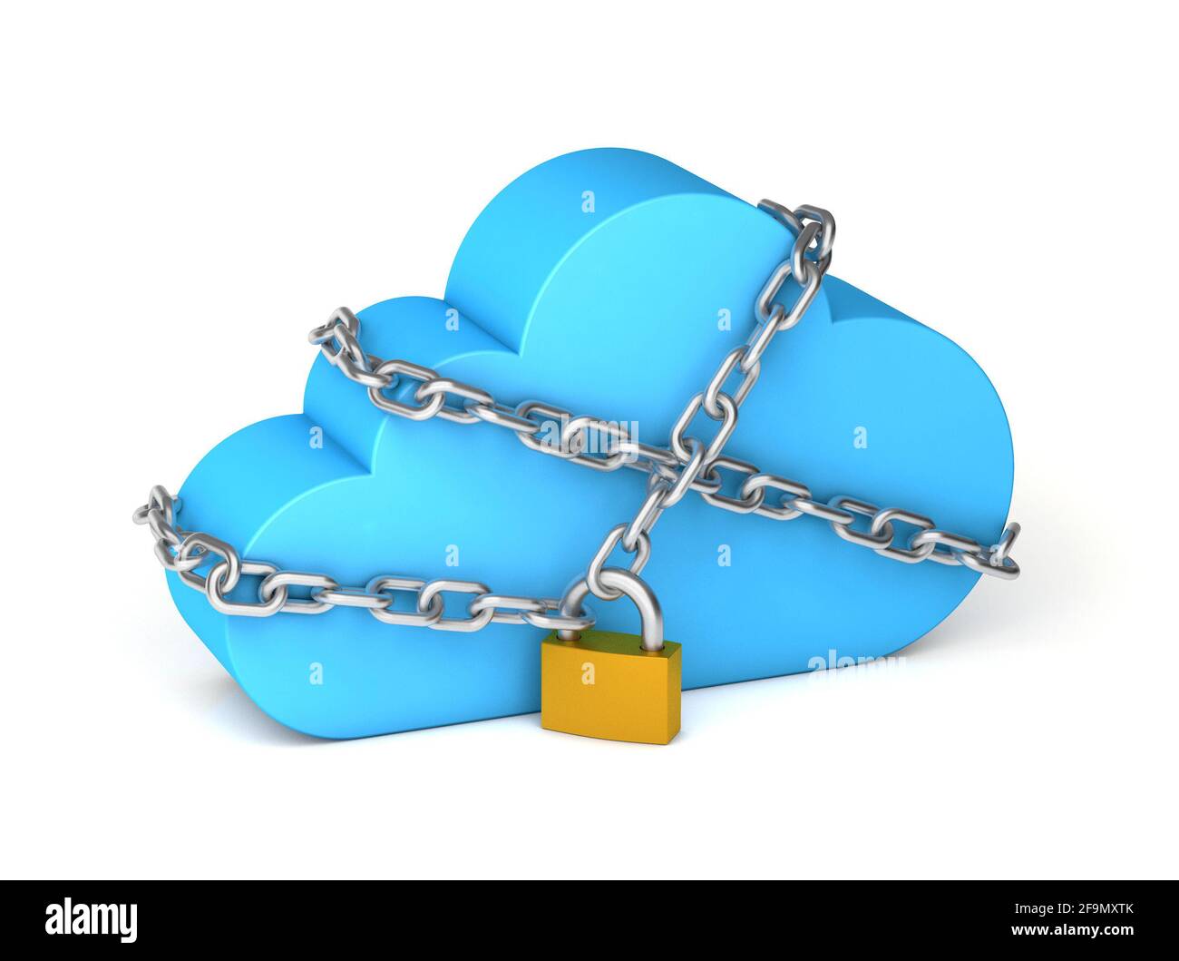 The cloud storage is closed. Padlock with chain. Protection of personal ...