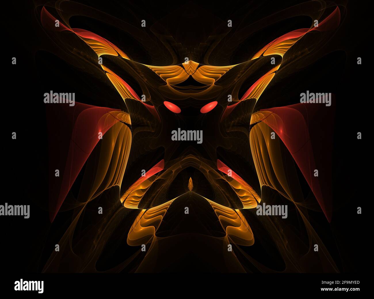 Fractal image resembles a sci fi horror mothman creature abstract ...