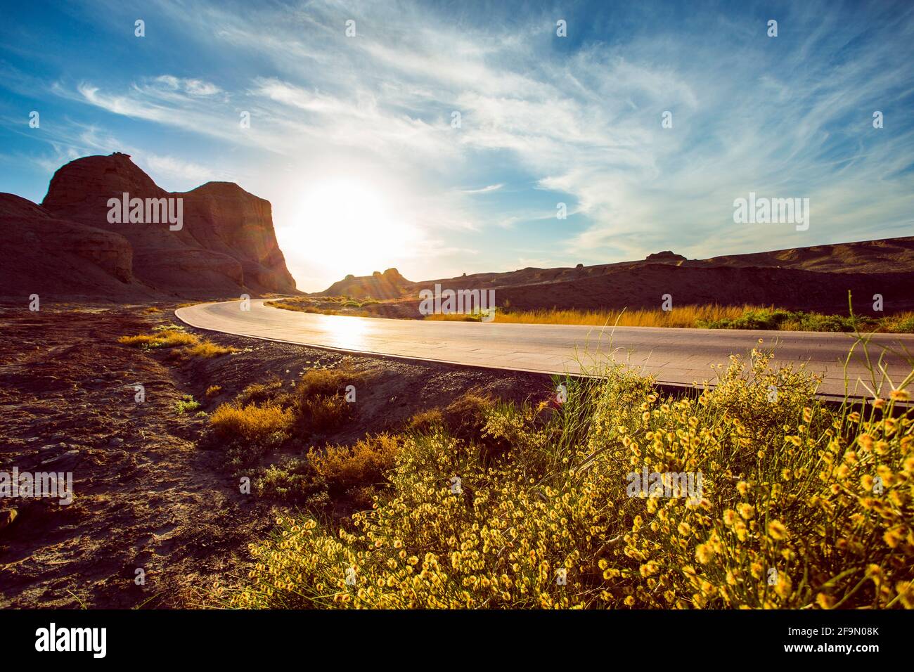 Road in desert Stock Photo - Alamy