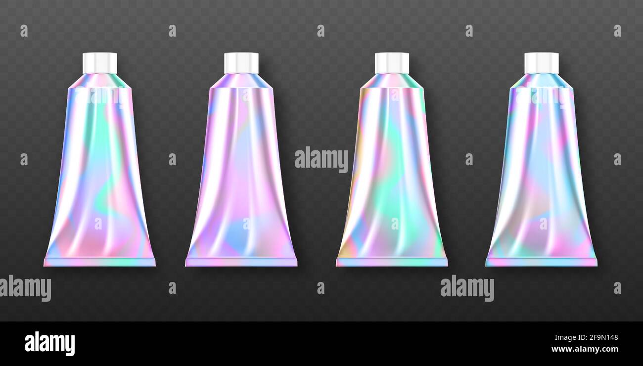 Holographic tube package for cosmetics, hand cream or skin care ...