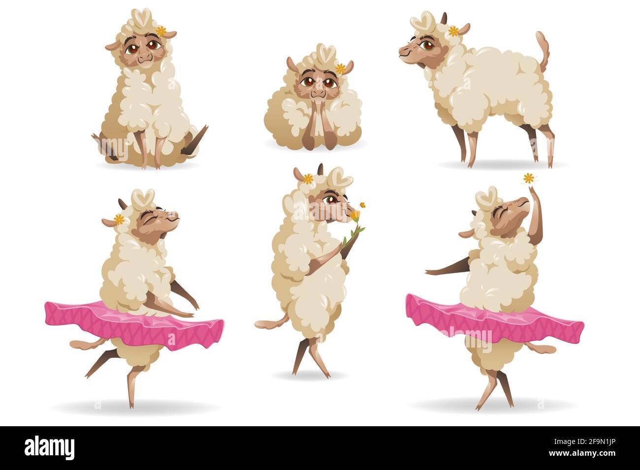 Cute lamb cartoon hi-res stock photography and images - Alamy