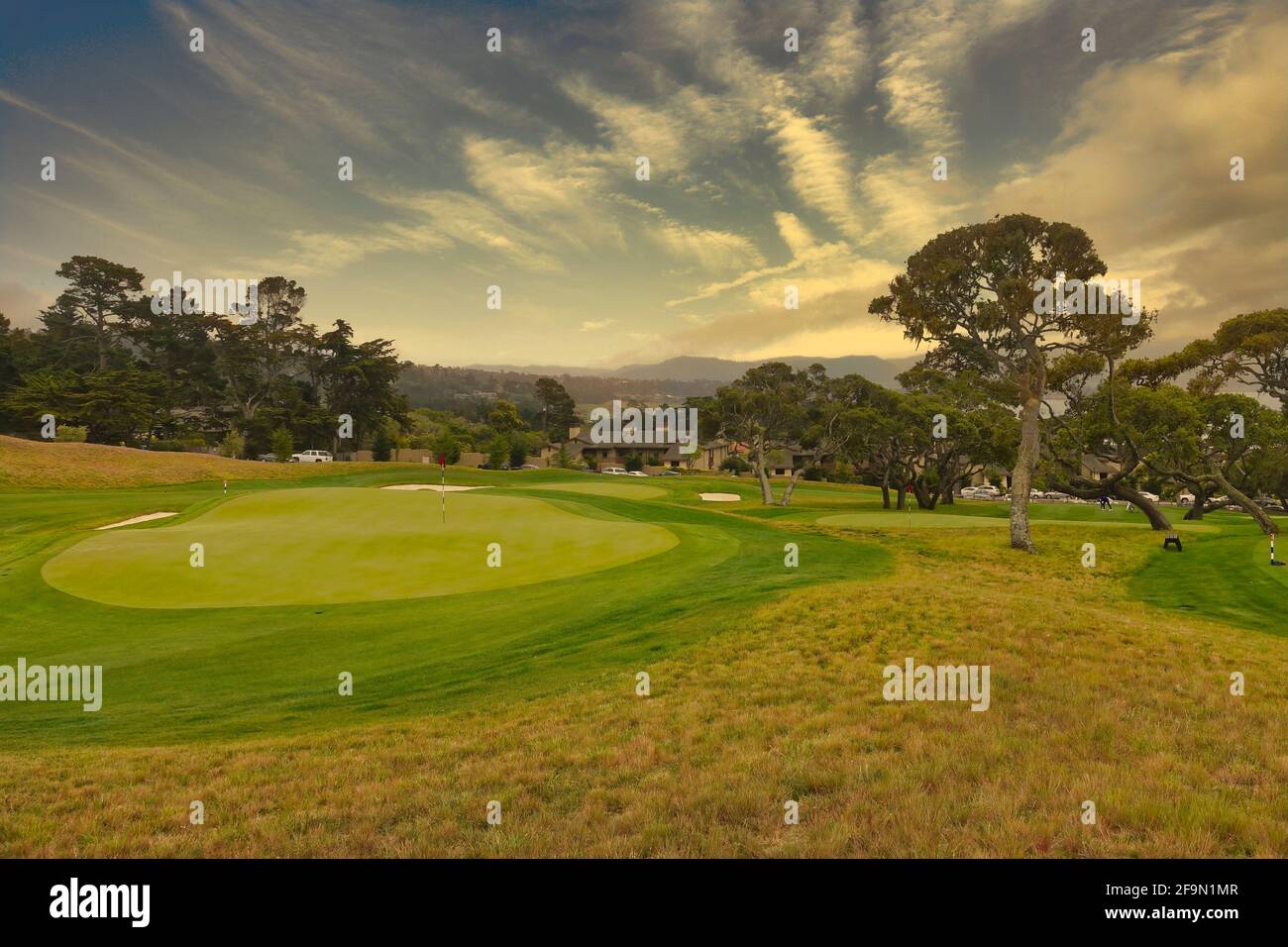 Pebble Beach, USA. 19th Apr, 2021. Landscapes of The Hay par three ...