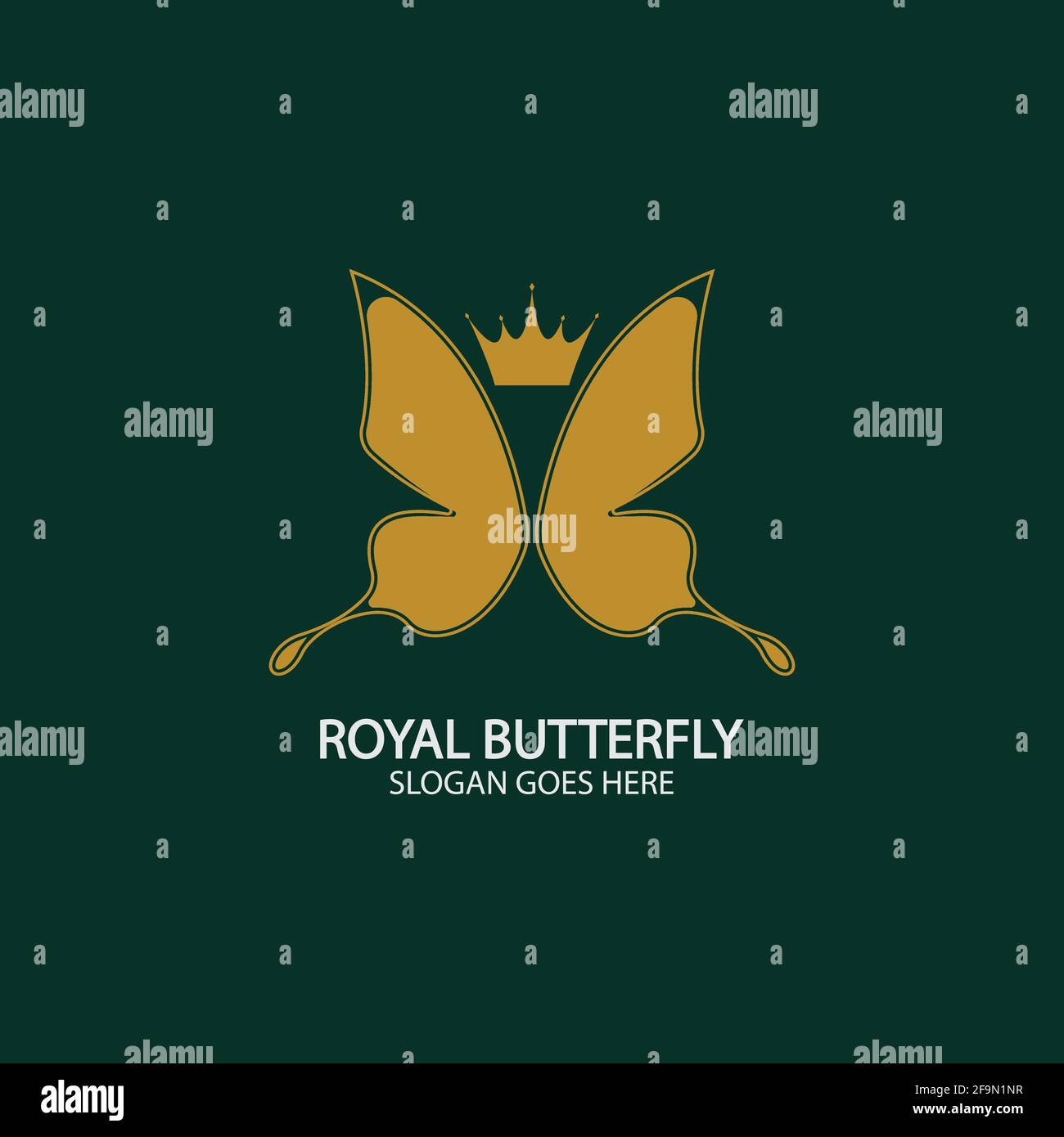 Golden Butterfly logo. Royal butterfly logotype Stock Vector Image ...