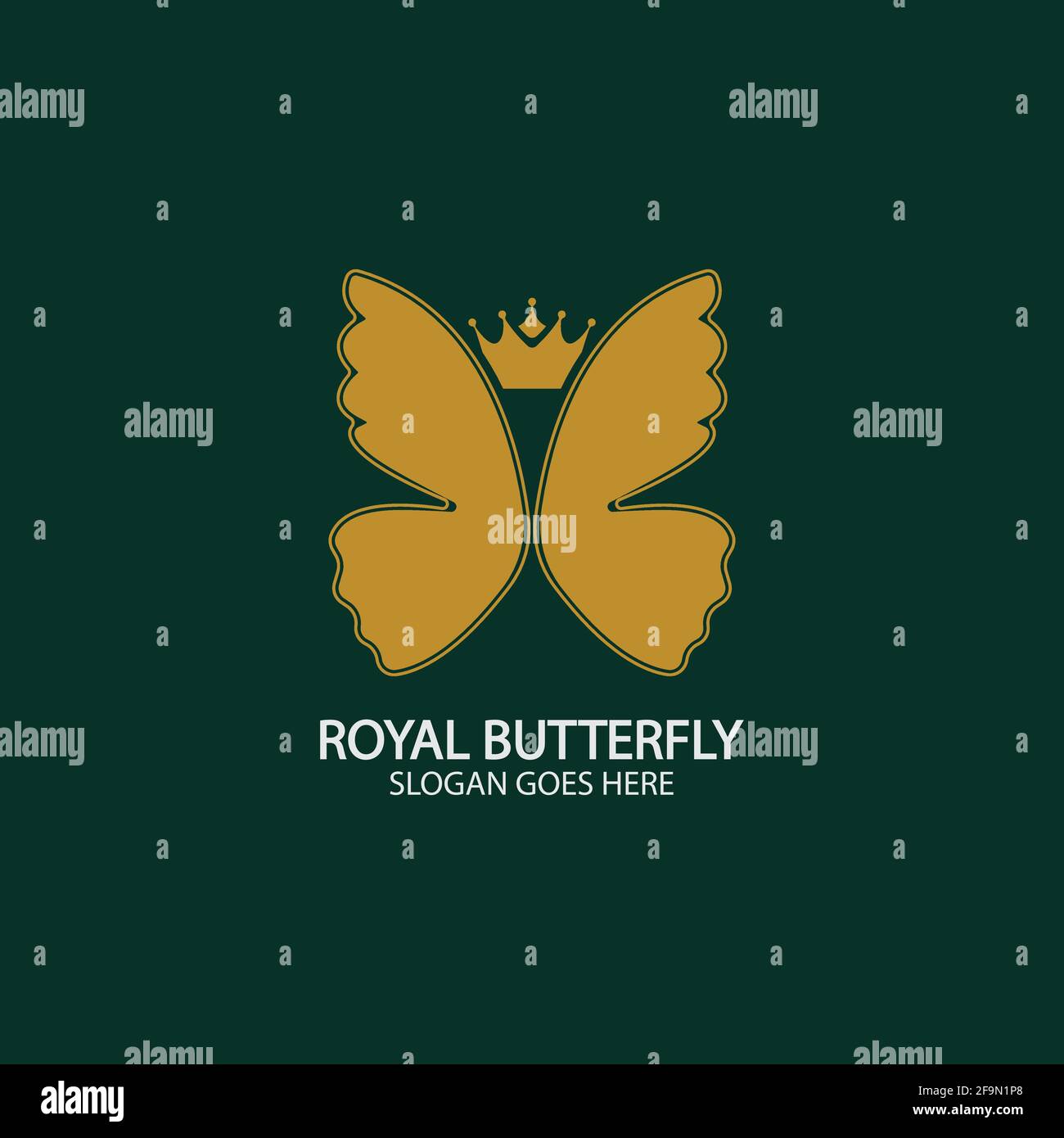 Golden Butterfly logo. Royal butterfly logotype Stock Vector Image ...