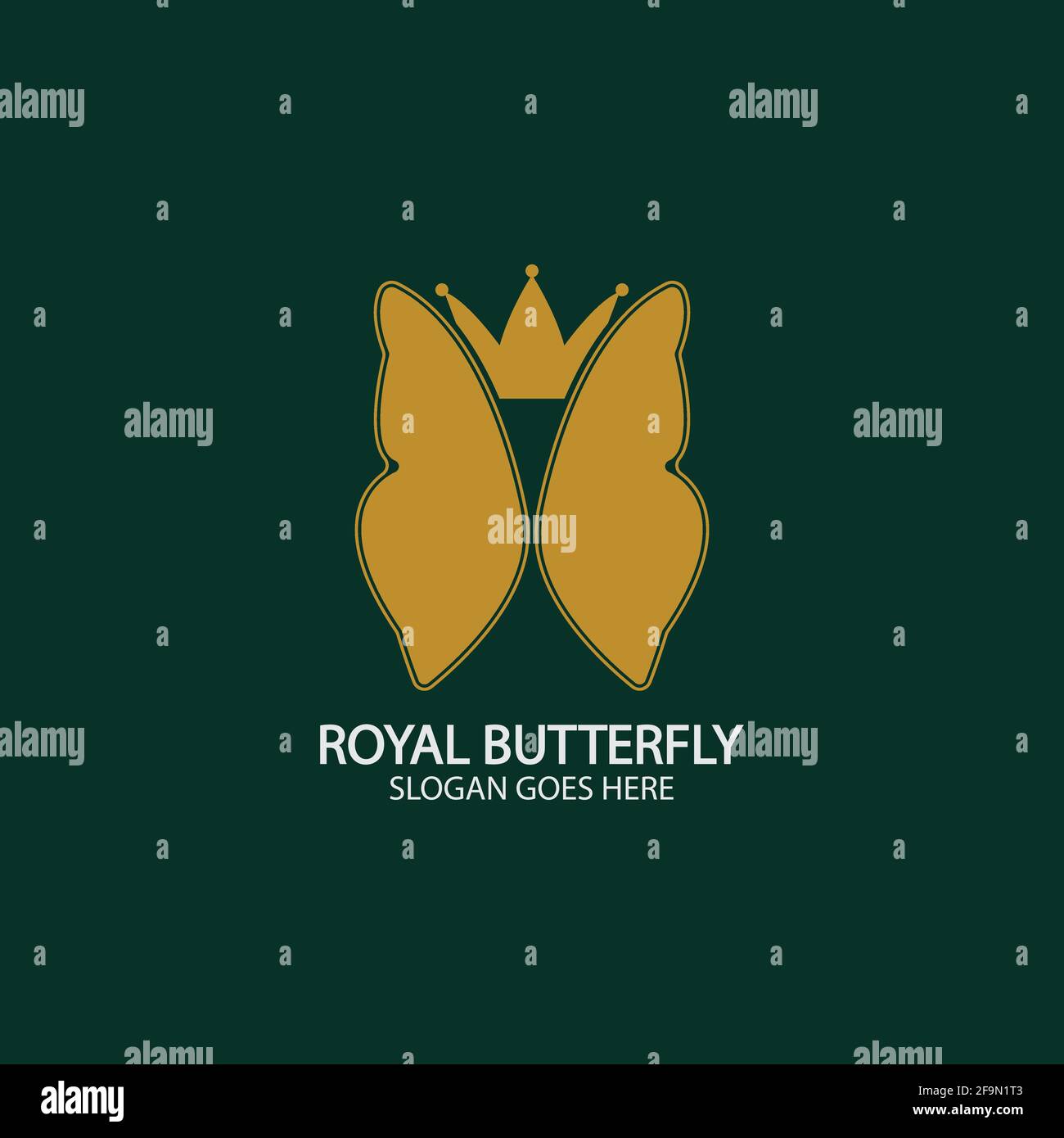 Golden Butterfly logo. Royal butterfly logotype Stock Vector Image ...