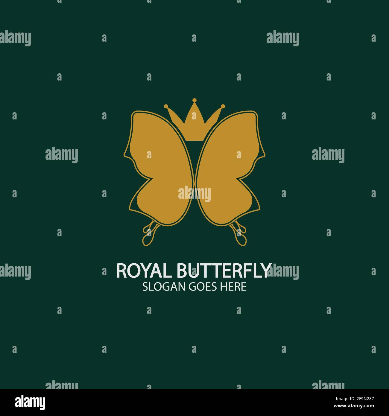 Golden Butterfly logo. Royal butterfly logotype Stock Vector Image ...