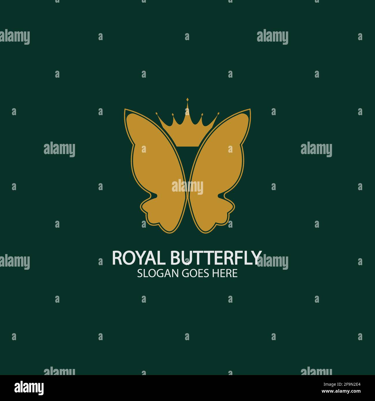 Golden Butterfly logo. Royal butterfly logotype Stock Vector Image ...
