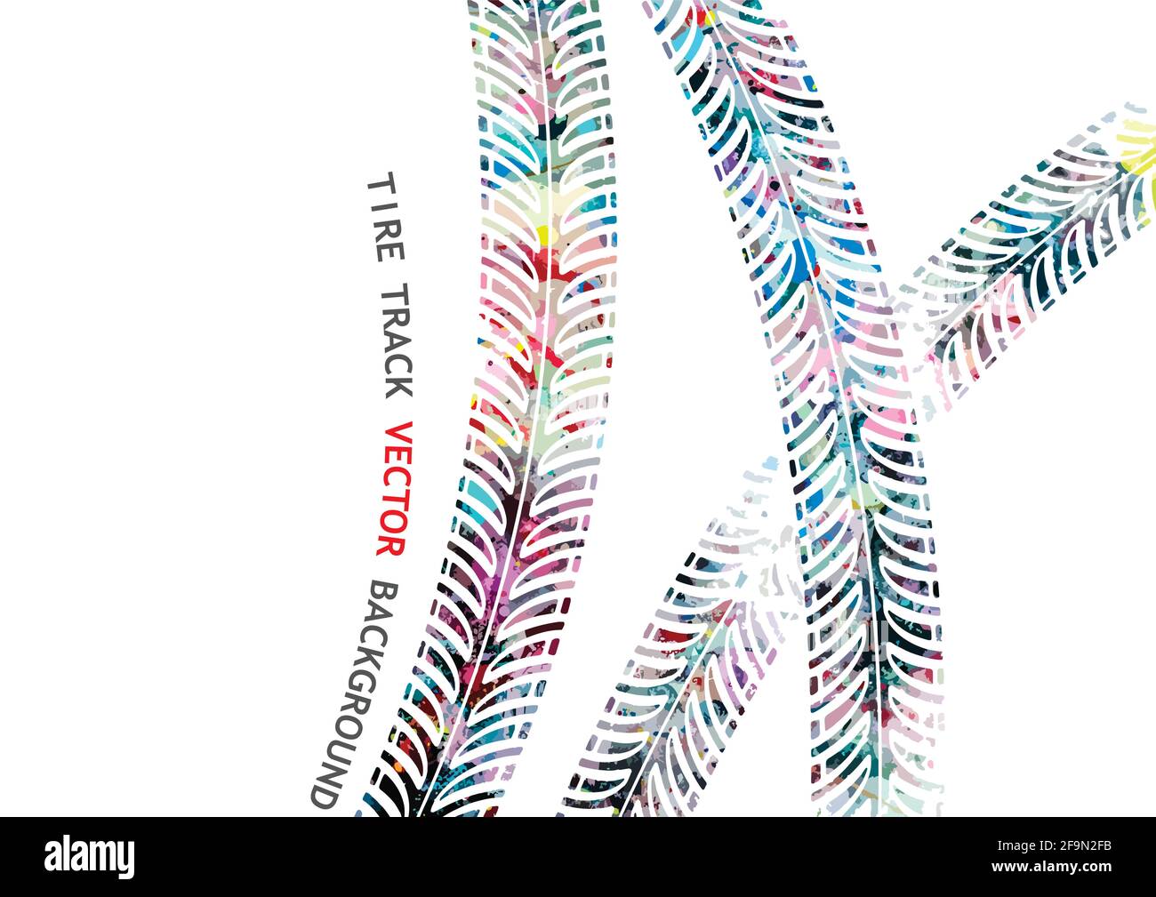 Vector, Colorful tire track on white background Stock Vector Image ...