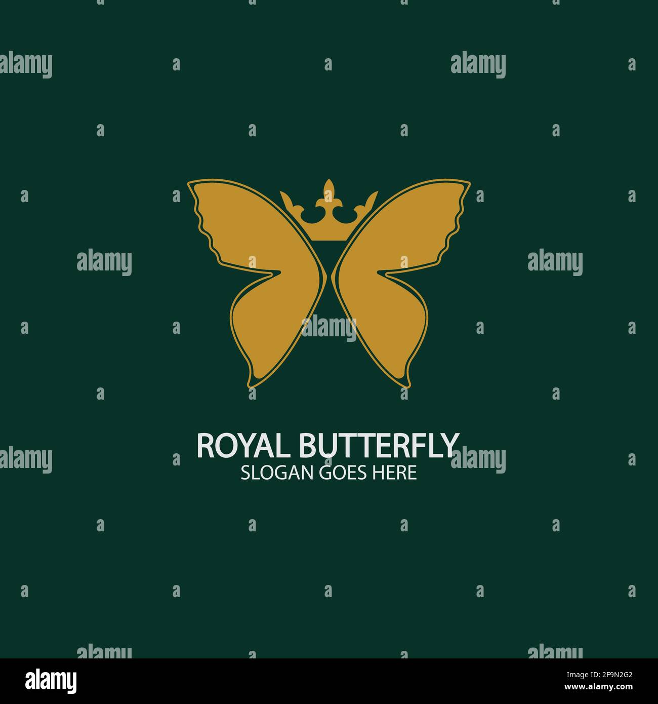 Golden Butterfly logo. Royal butterfly logotype Stock Vector Image ...
