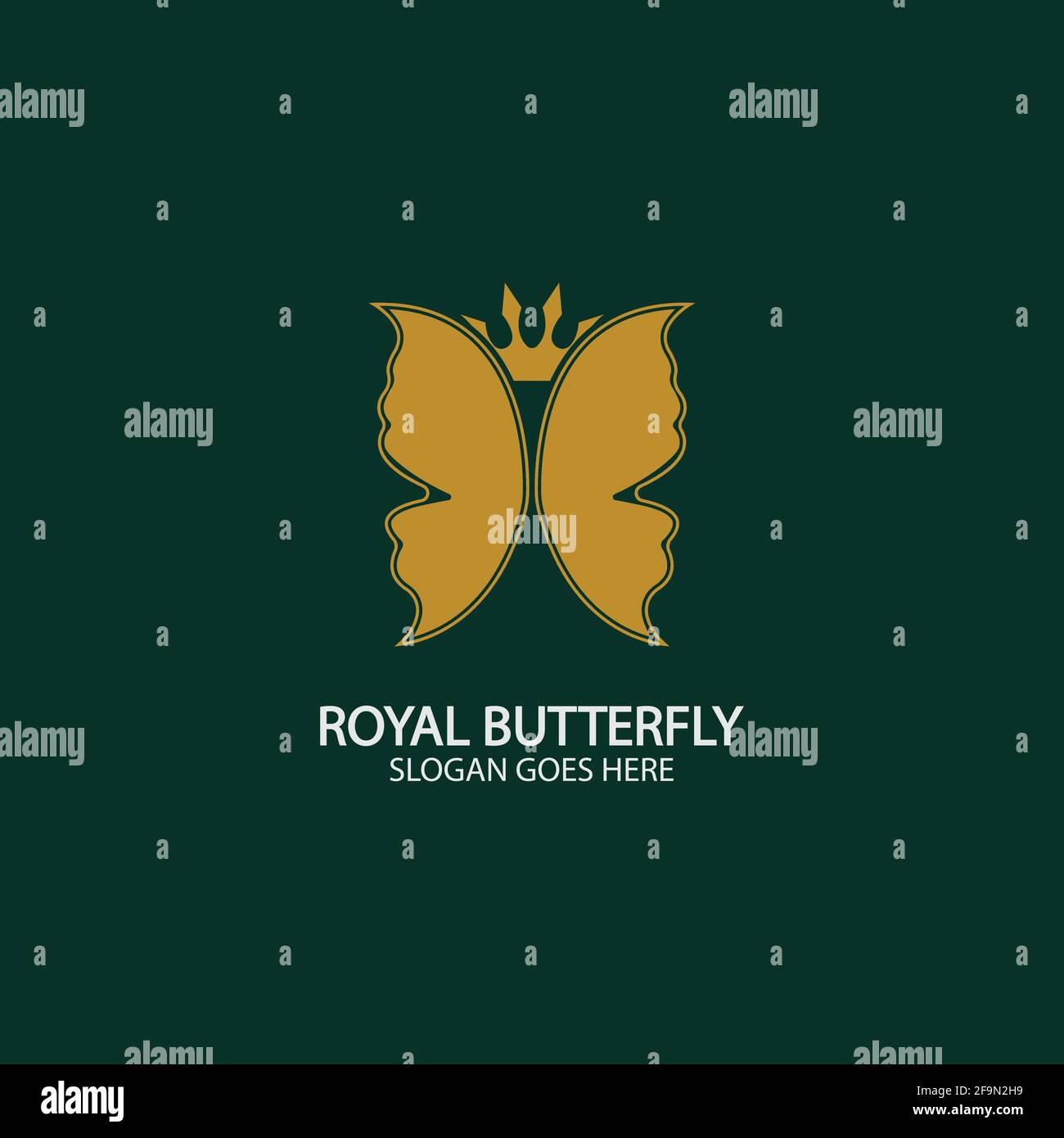 Golden Butterfly logo. Royal butterfly logotype Stock Vector Image ...