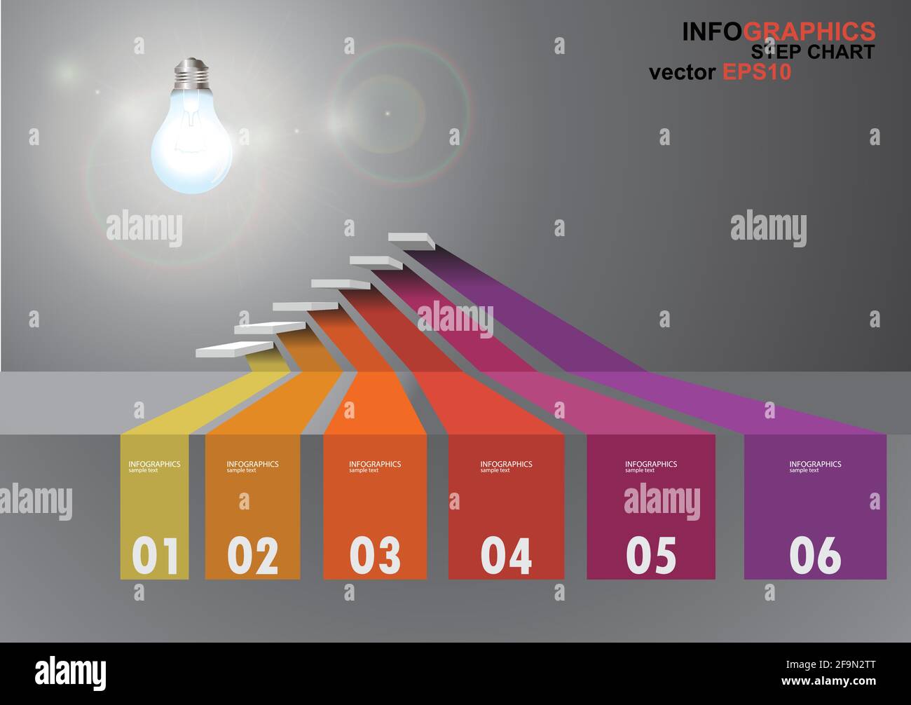 The 3 dimensions stair have shadown for EPS 10 vector infographics ...