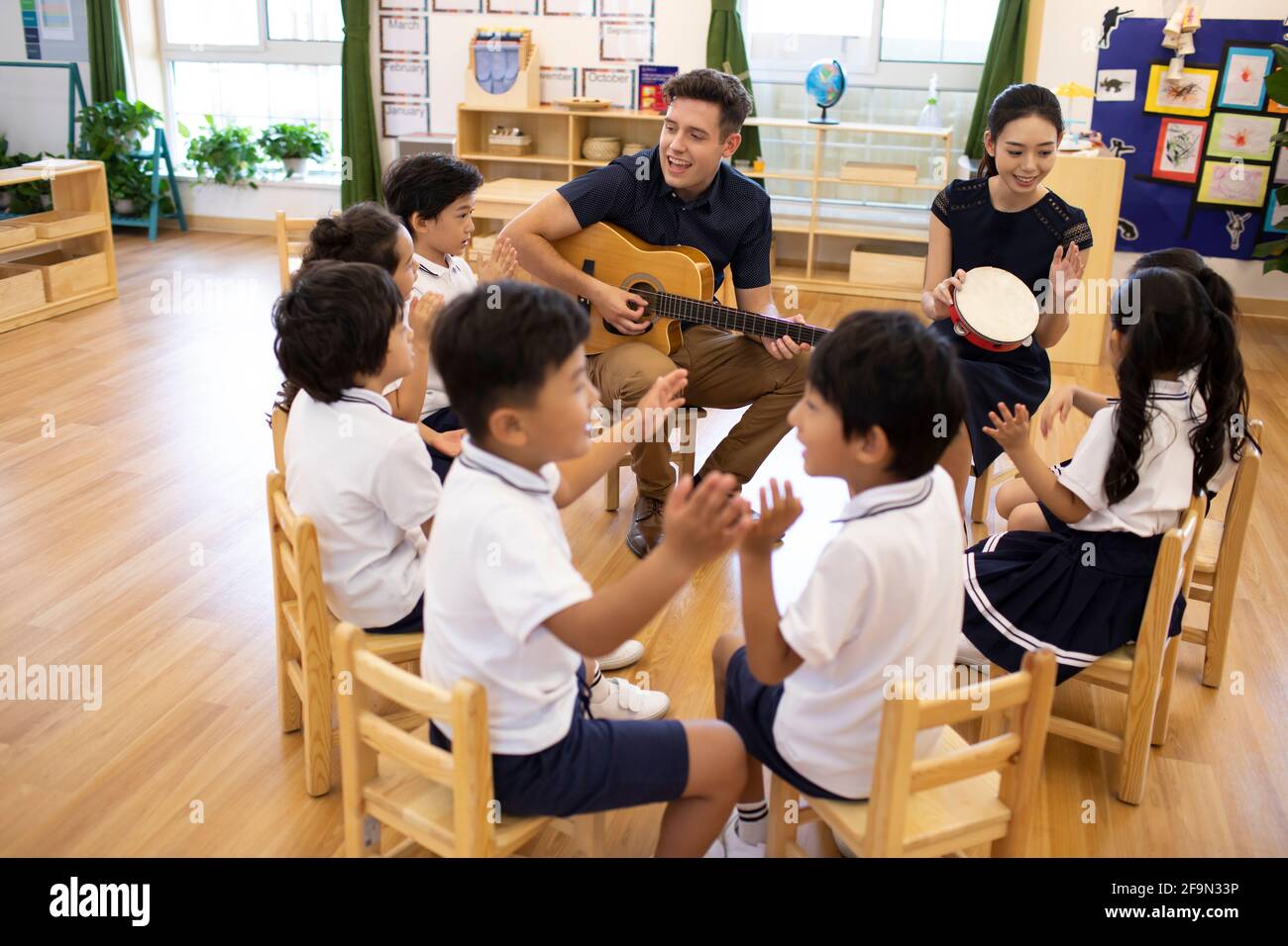 Music class in kindergarten Stock Photo - Alamy