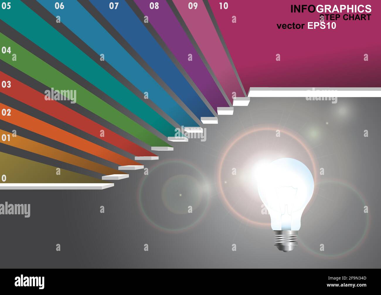 The 3 dimensions stair have shadown for EPS 10 vector infographics ...