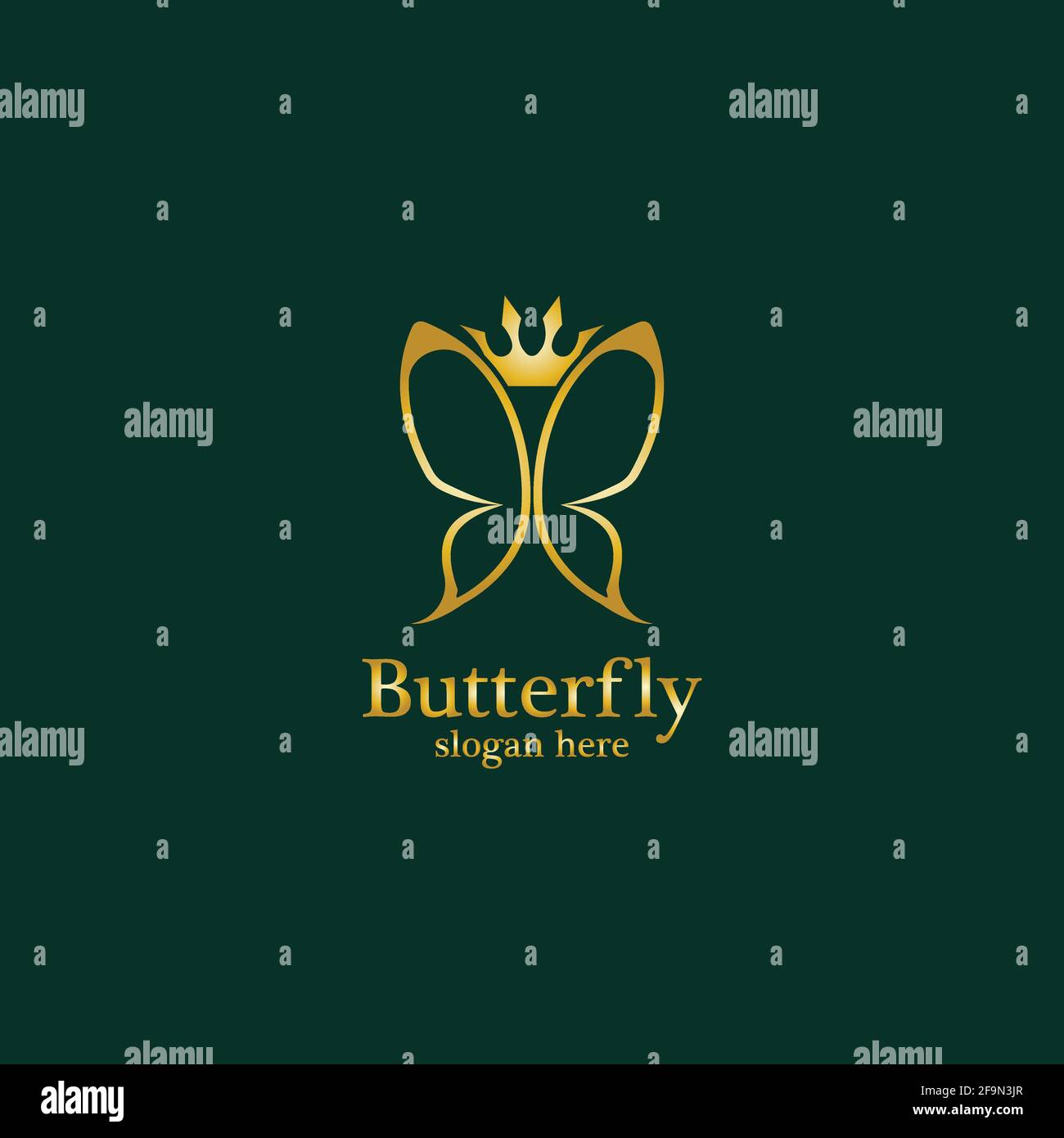 Golden Butterfly logo. Royal butterfly logotype Stock Vector Image ...