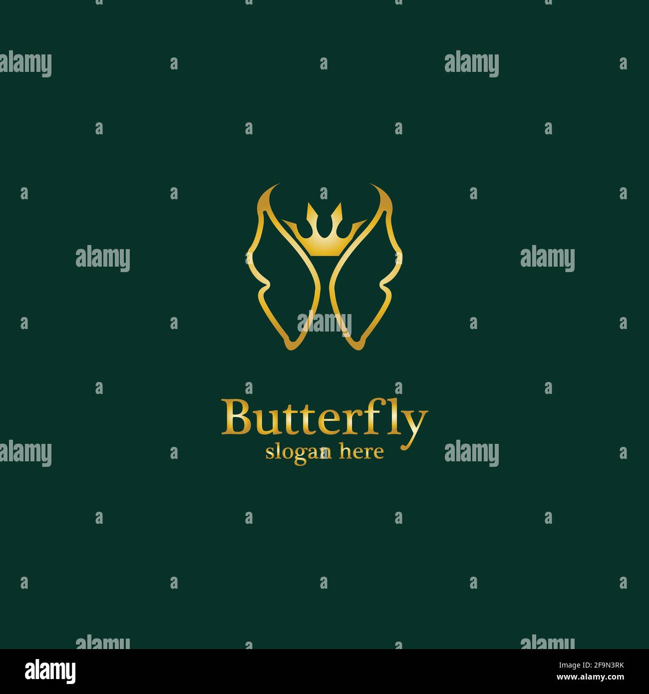 Golden Butterfly logo. Royal butterfly logotype Stock Vector Image ...