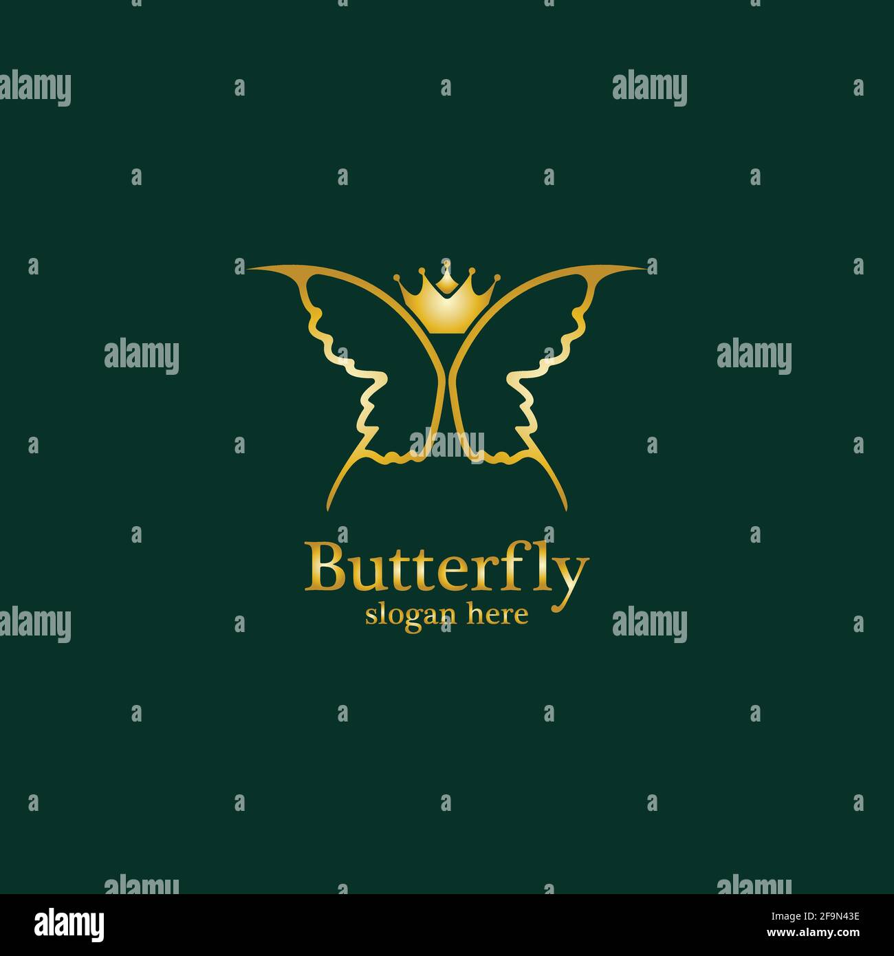 Golden Butterfly logo. Royal butterfly logotype Stock Vector Image ...