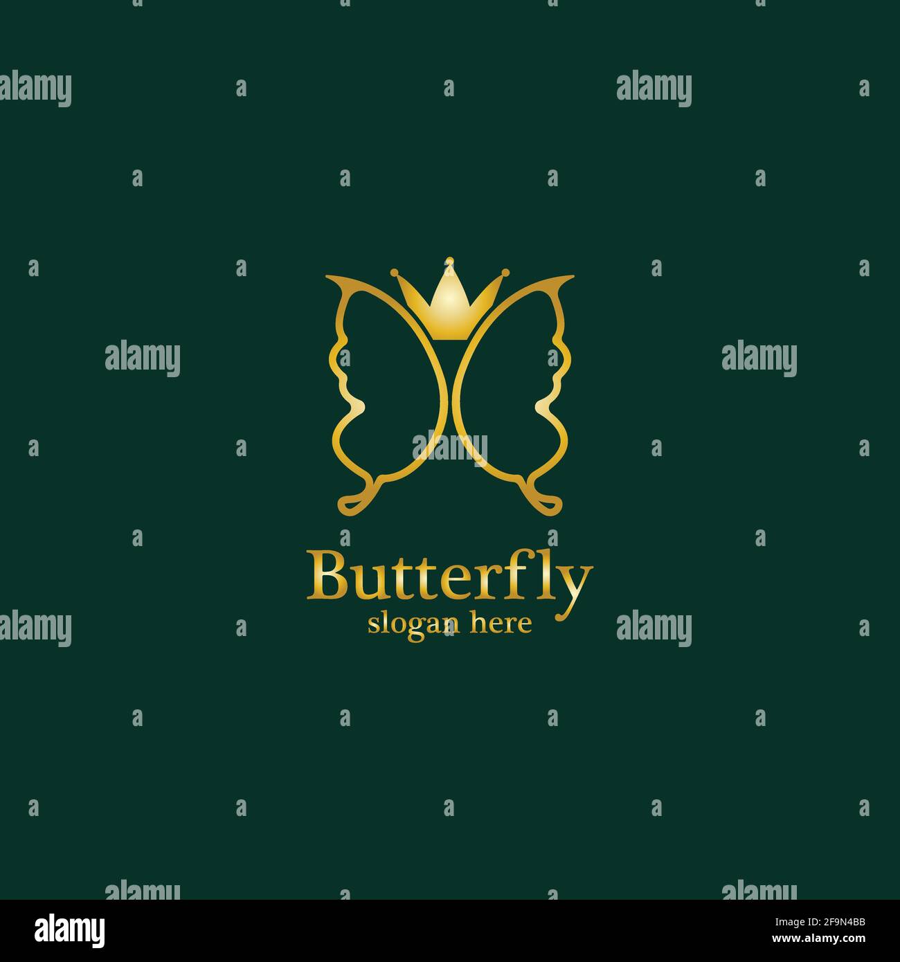 Golden Butterfly logo. Royal butterfly logotype Stock Vector Image ...