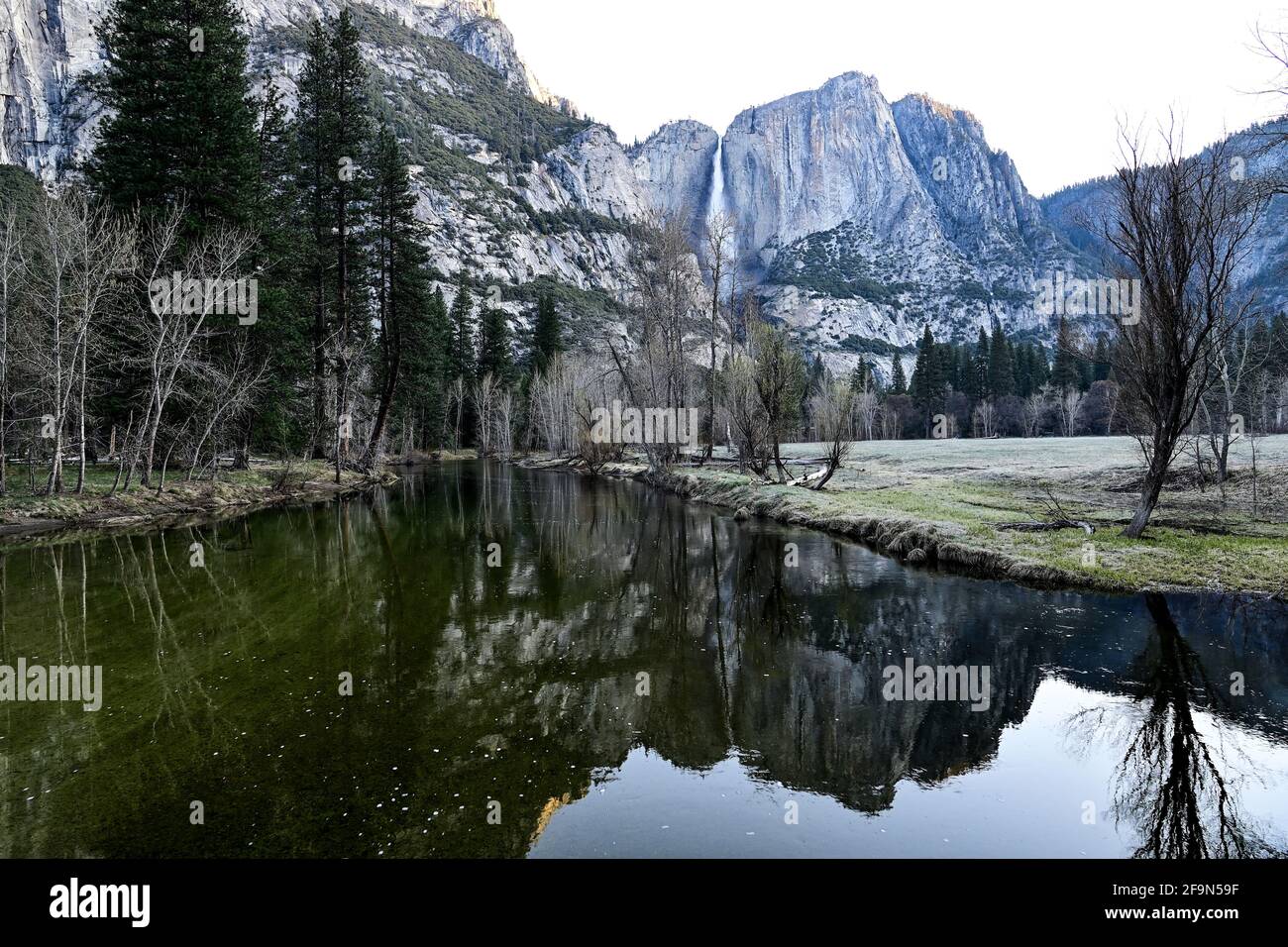 Yosemite Falls and Merced River Stock Photo - Alamy